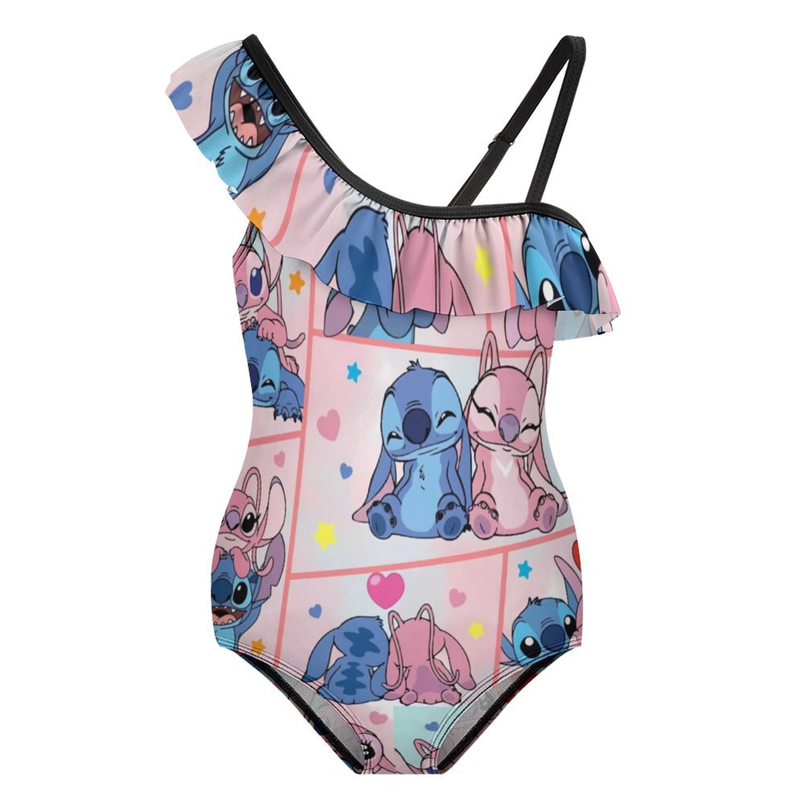 Stitch Girls Swimsuit One Piece Swimsuits Ruffle Bathing Suit Kids ...