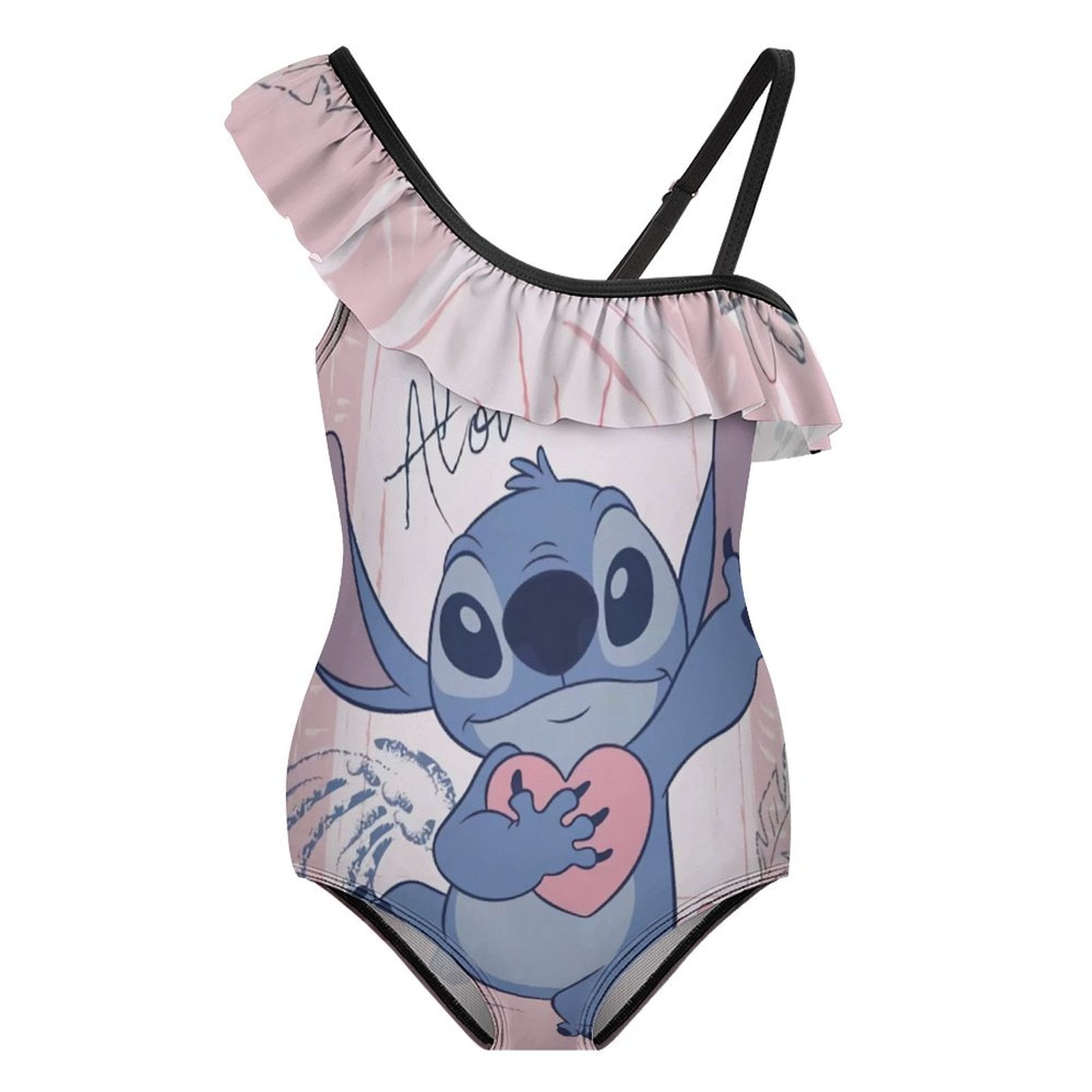 Stitch Girls Swimsuit One Piece Swimsuits Ruffle Bathing Suit Kids ...