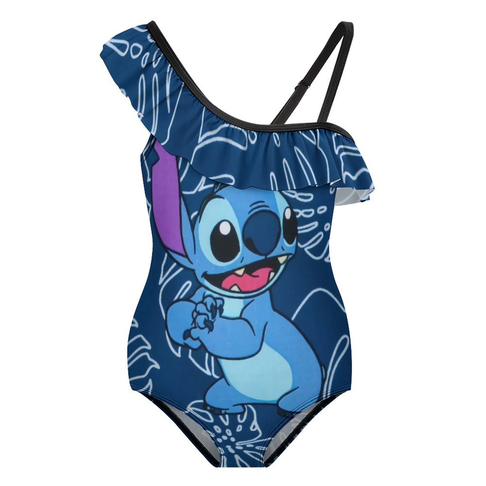 Stitch Girls Swimsuit One Piece Swimsuits Ruffle Bathing Suit Kids ...