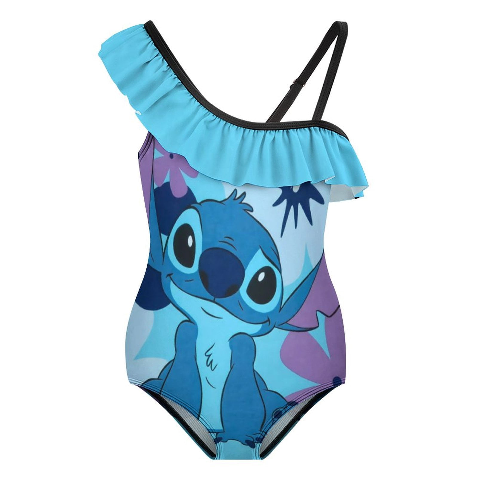Stitch Girls Swimsuit One Piece Swimsuits Ruffle Bathing Suit Kids ...