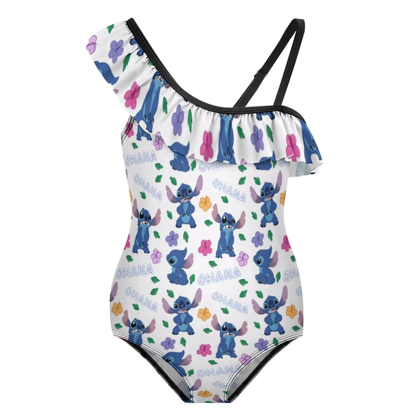 Stitch Girls Swimsuit One Piece Swimsuits Ruffle Bathing Suit Kids ...
