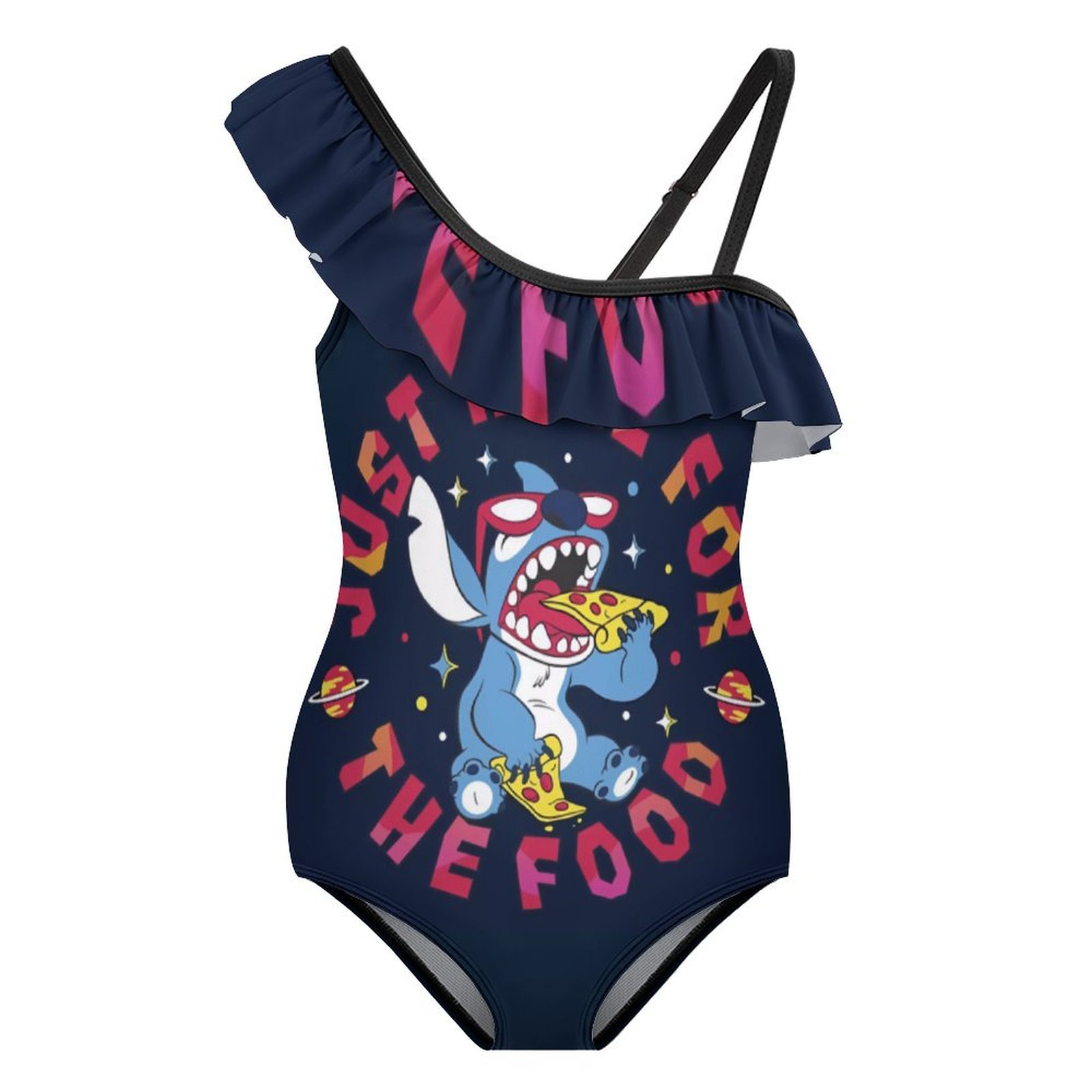 Stitch Girls Swimsuit One Piece Swimsuits Ruffle Bathing Suit Kids ...