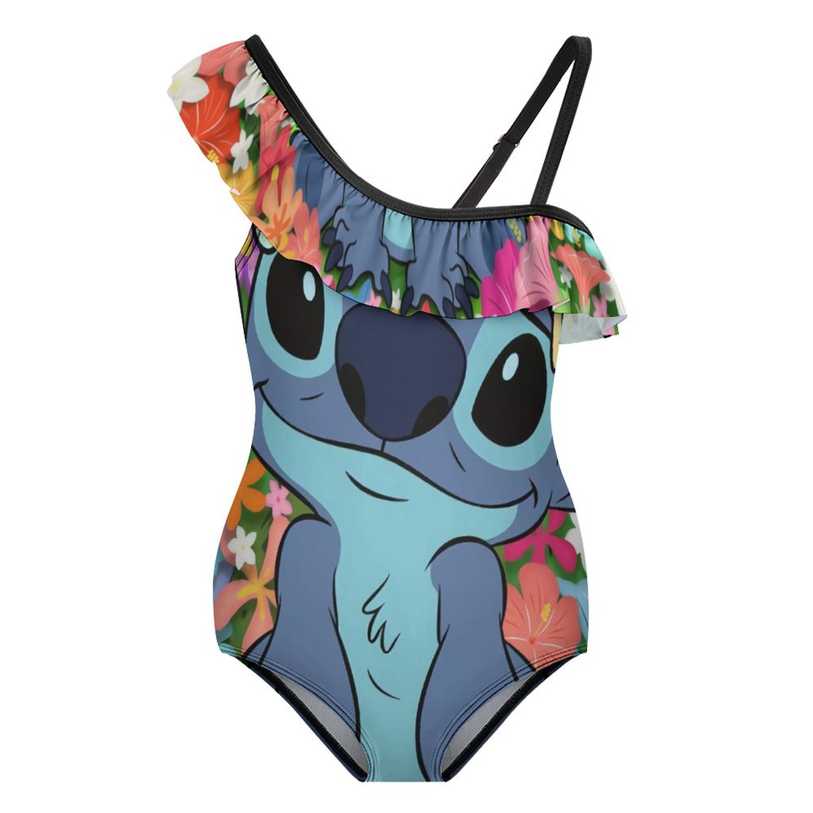 Stitch Girls Swimsuit One Piece Swimsuits Ruffle Bathing Suit Kids ...