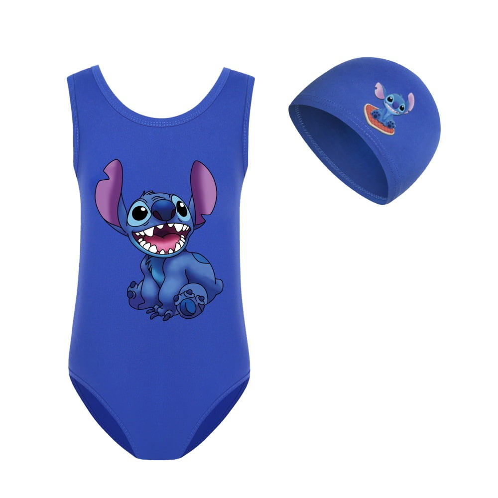 Stitch Girls Swimsuit Quick Dry One Piece Bathing Suit Cartoon Kids ...