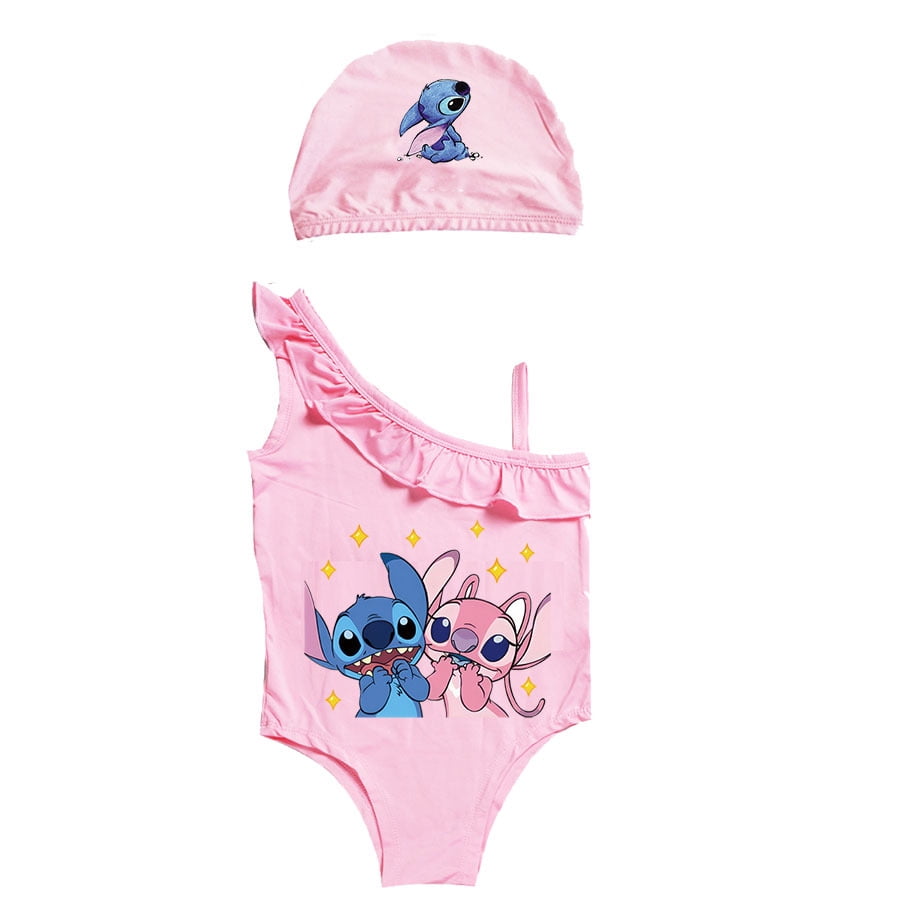 Stitch Girls Swimsuit Quick Dry One Piece Bathing Suit Cute Cartoon ...