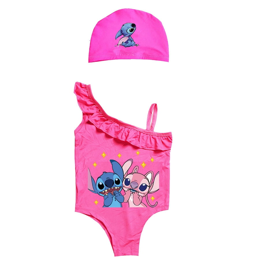 Stitch Girls Swimsuit Quick Dry One Piece Bathing Suit Cute Cartoon ...