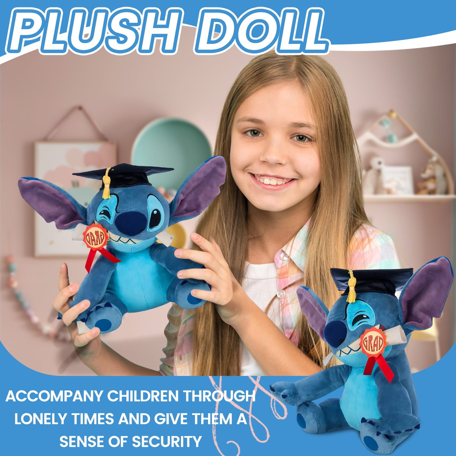 Stitch Graduation Plush 2025, Stitch Class of 2025 Graduation 13 inch ...