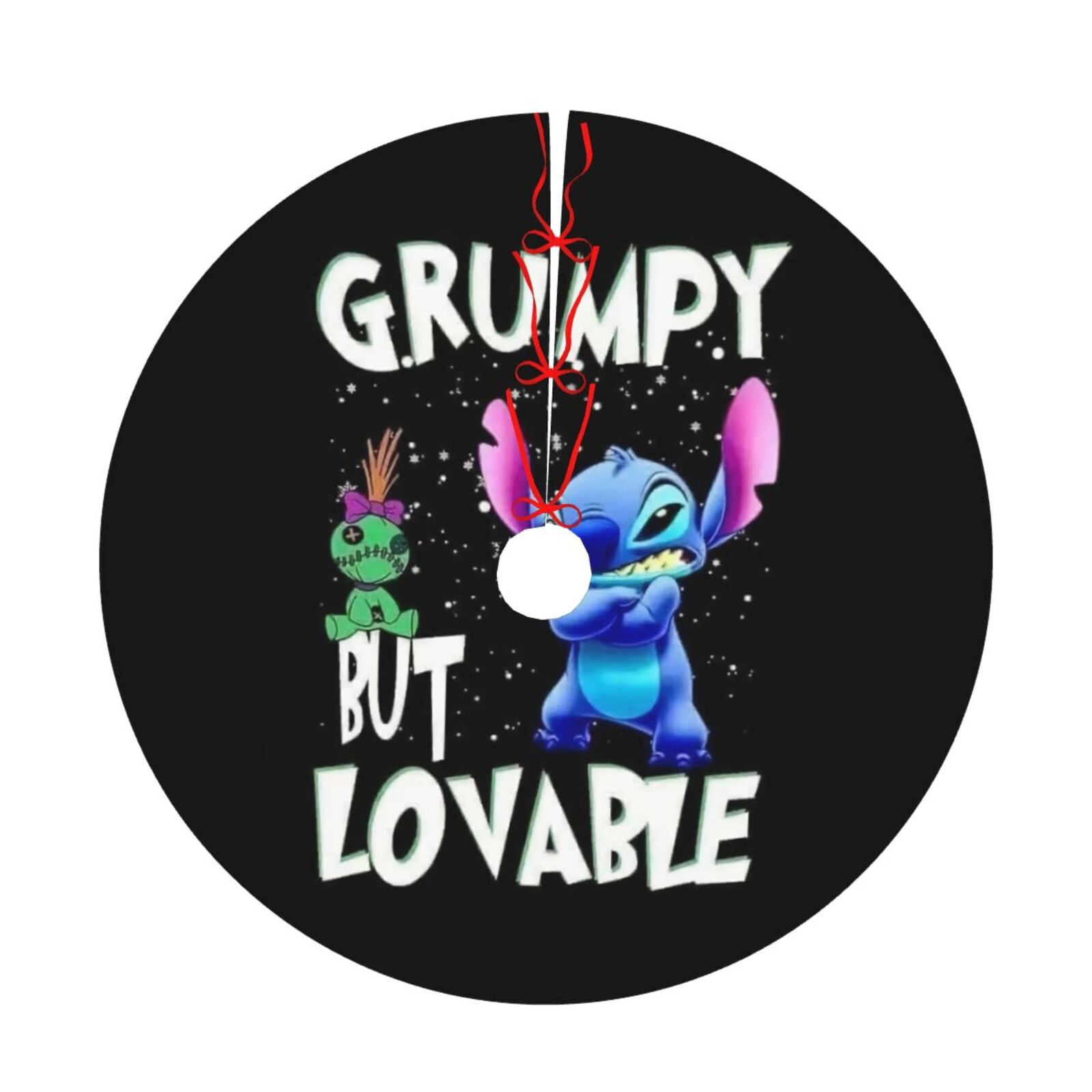Stitch Grumpy But Lovable Christmas Tree Skirt Collar 36 Inch Xmas ...