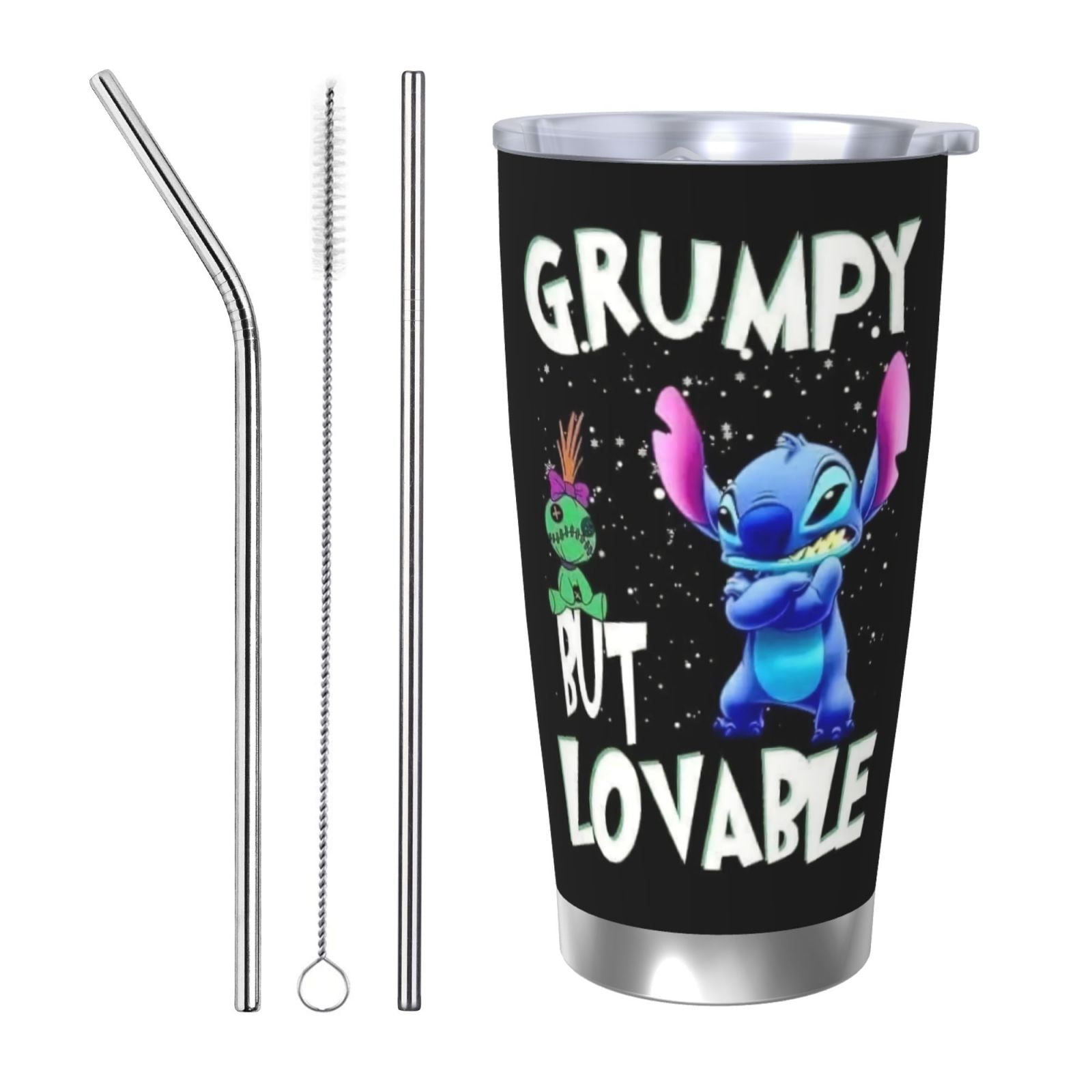 Stitch Grumpy But Lovable Water Bottle,Insulated Travel Coffee Mug ...