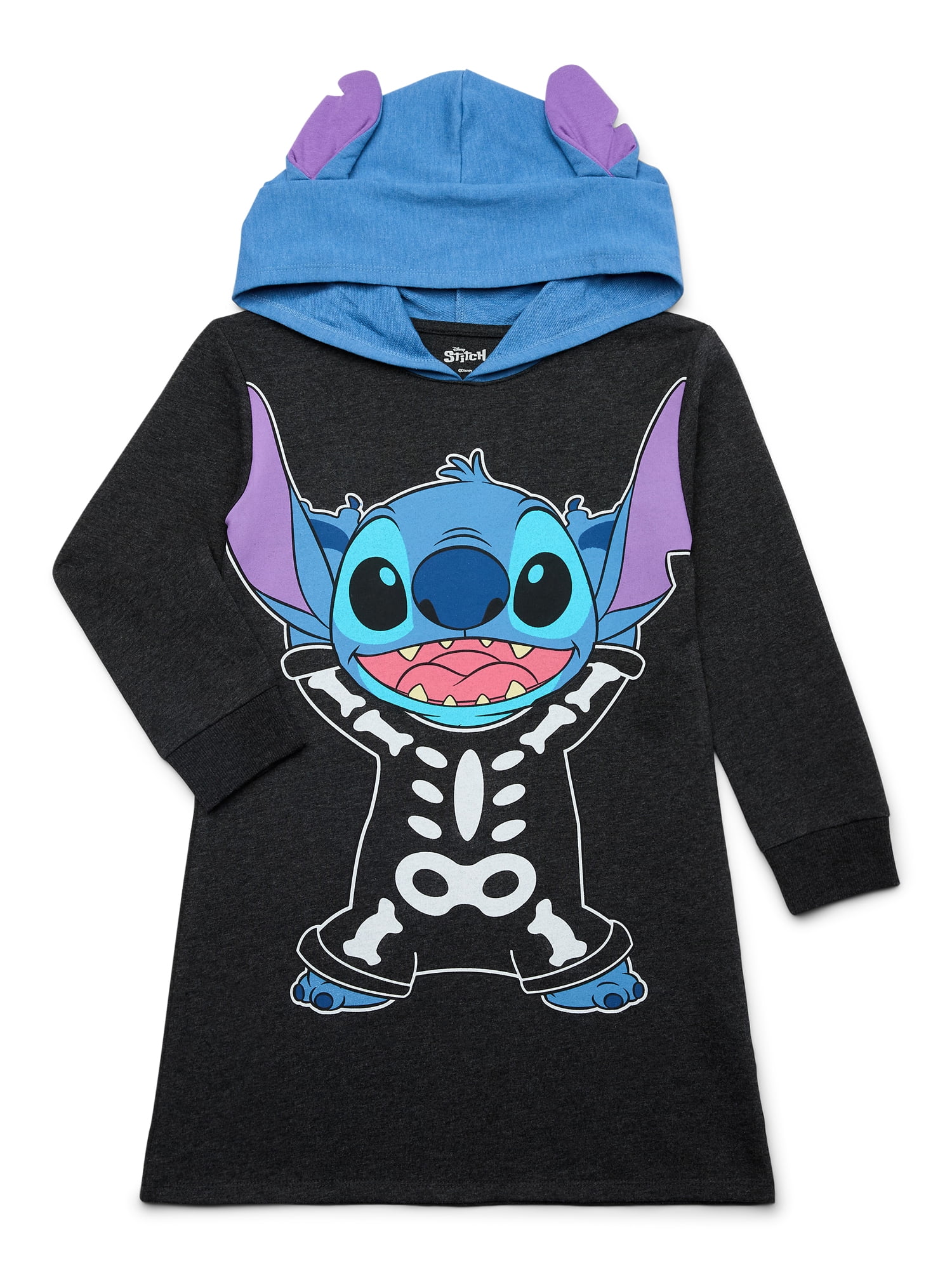 Stitch Halloween Cosplay Hoodie Dress with Long Sleeves, Sizes 4-12 ...