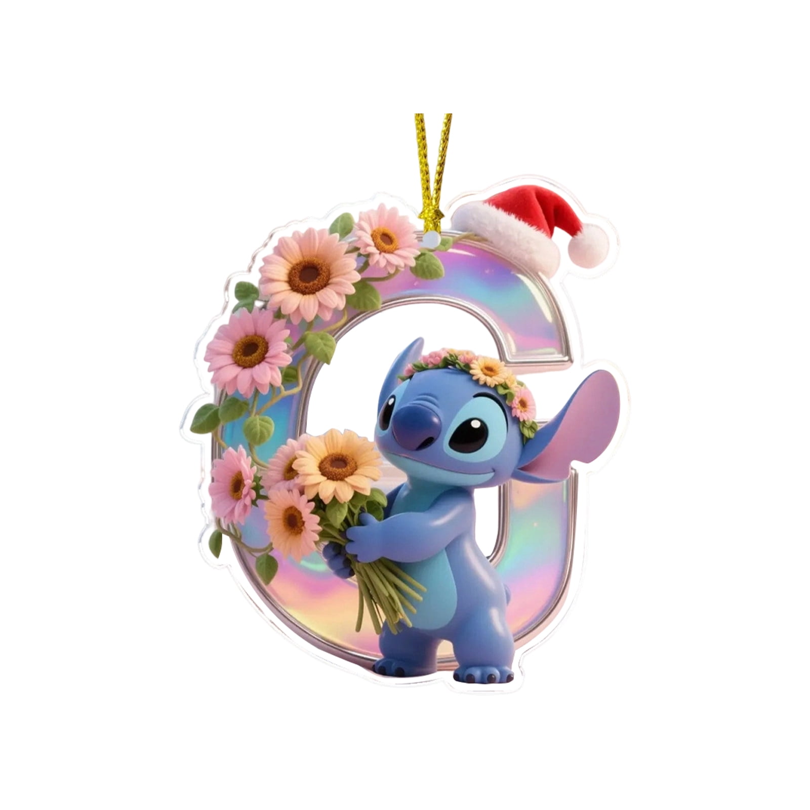 Stitch Hanging Christmas, 2D Stitch Christmas Tree Hanging 26-Letter ...