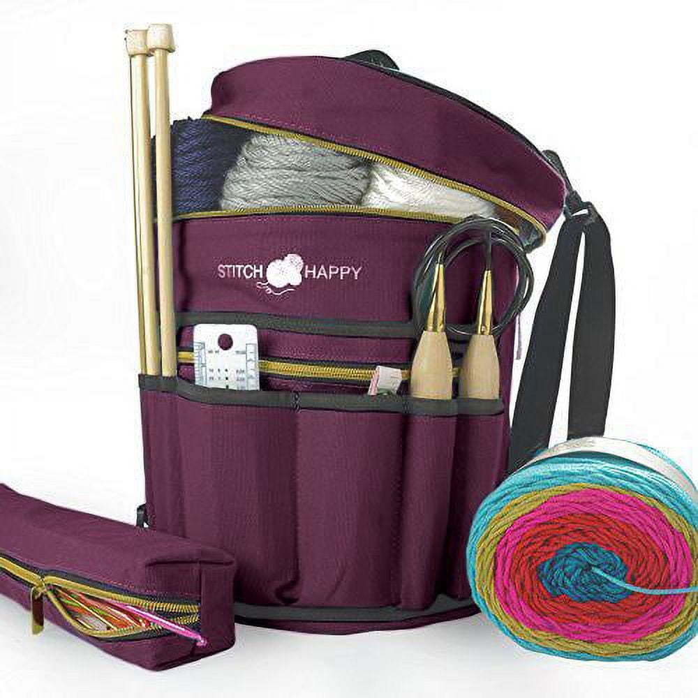 Stitch Happy 7-Pocket Yarn Bag for Knitting, Purple - Walmart.com