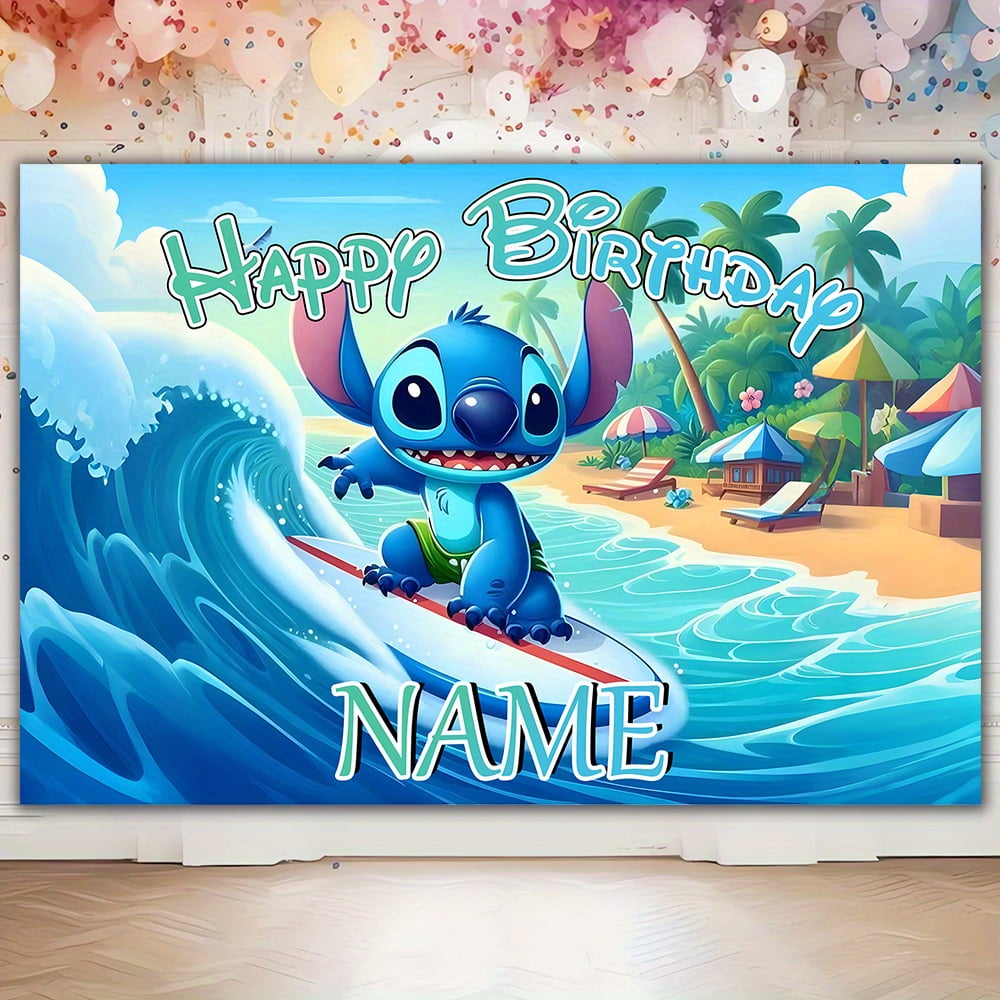 Stitch Happy Birthday Banner Party decoration Birthday, photo booth ...