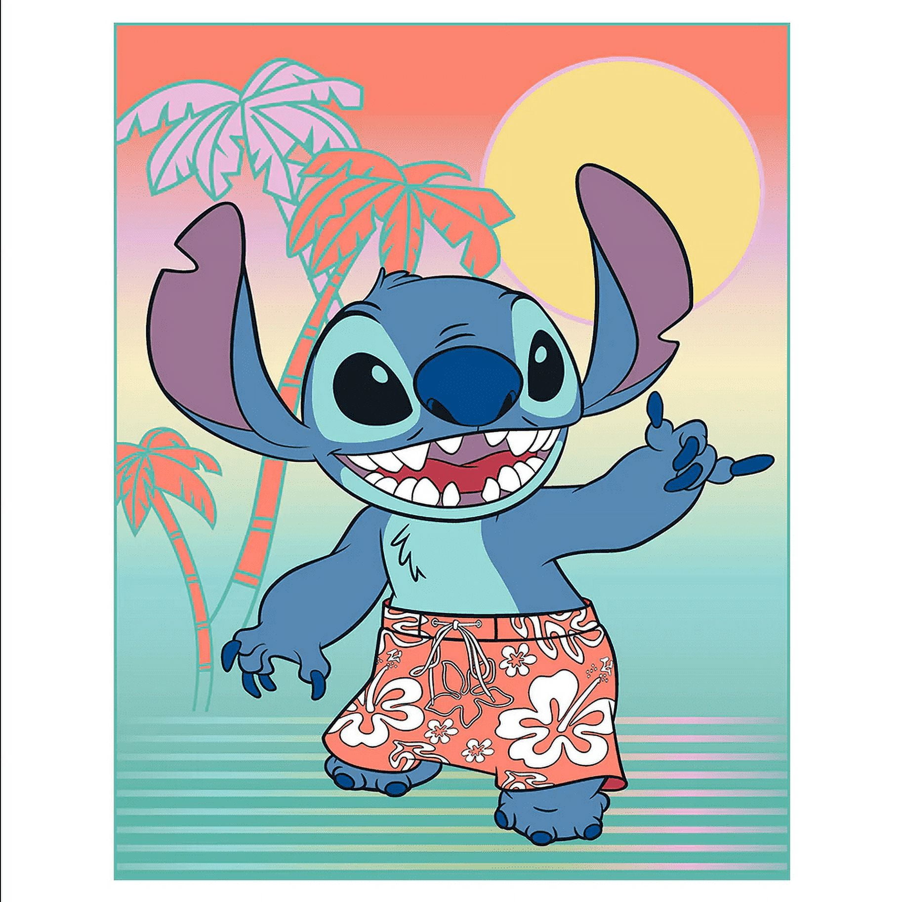 Stitch Hawaii Surf Twin/Full Size Raschel Blanket 60" x 80" - Walmart.com