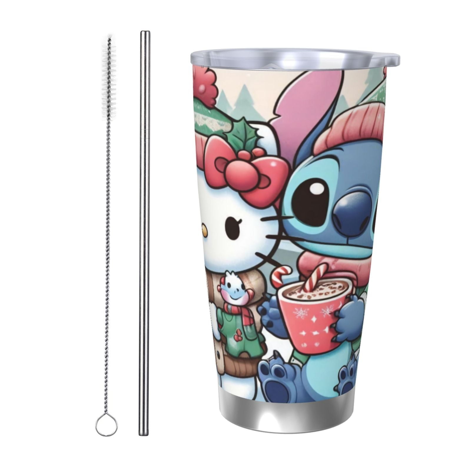 Stitch & Hello Kitty Water Bottle,Coffee Cups,Insulated Stainless Steel ...
