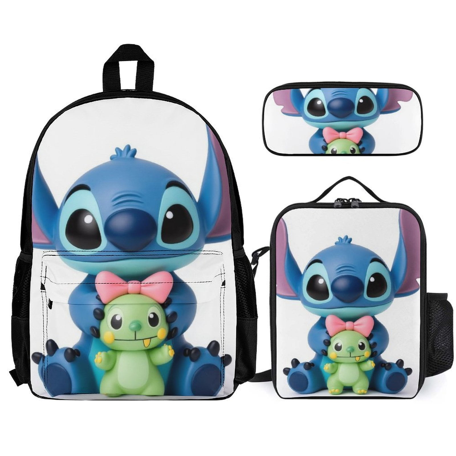 Stitch Holding Doll Figure Backpack Set Lightweight Backpack Book Bag ...