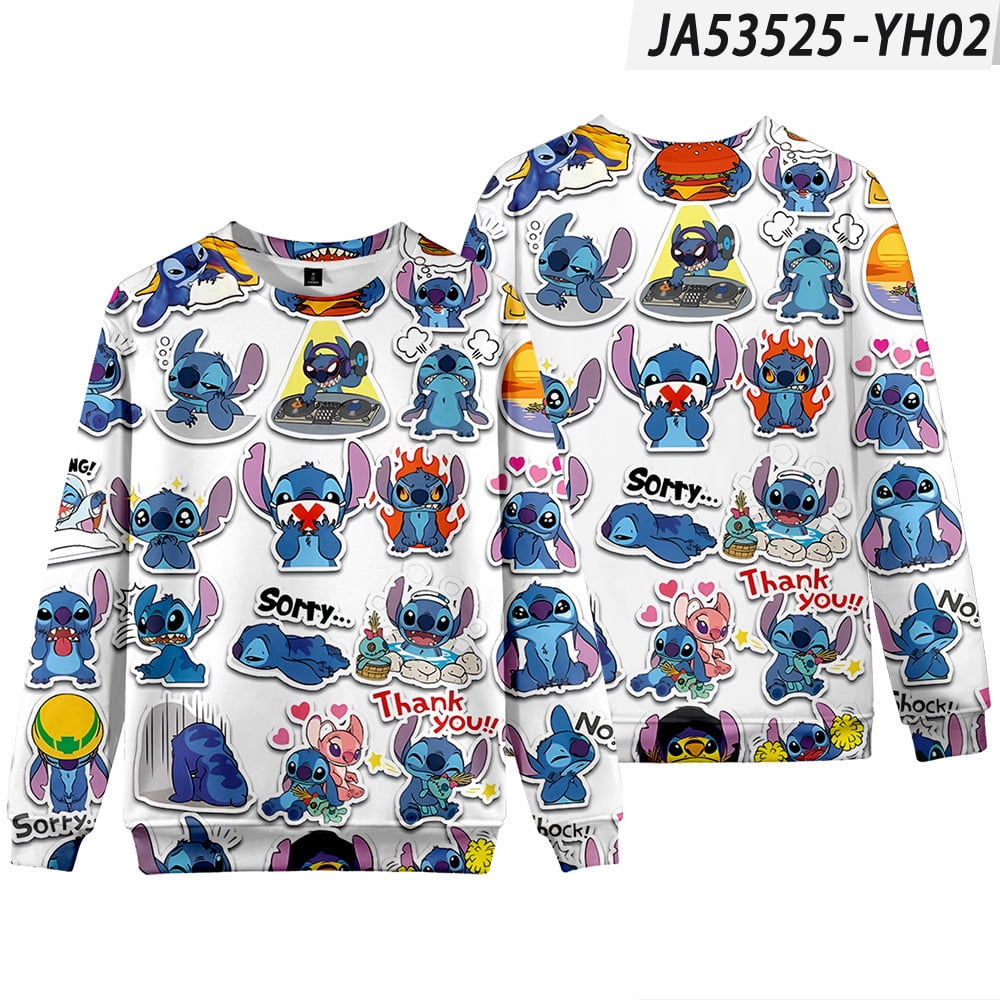 Stitch Hoodie Anime Pattern 3D Print Hooded Sweatshirt - Walmart.com