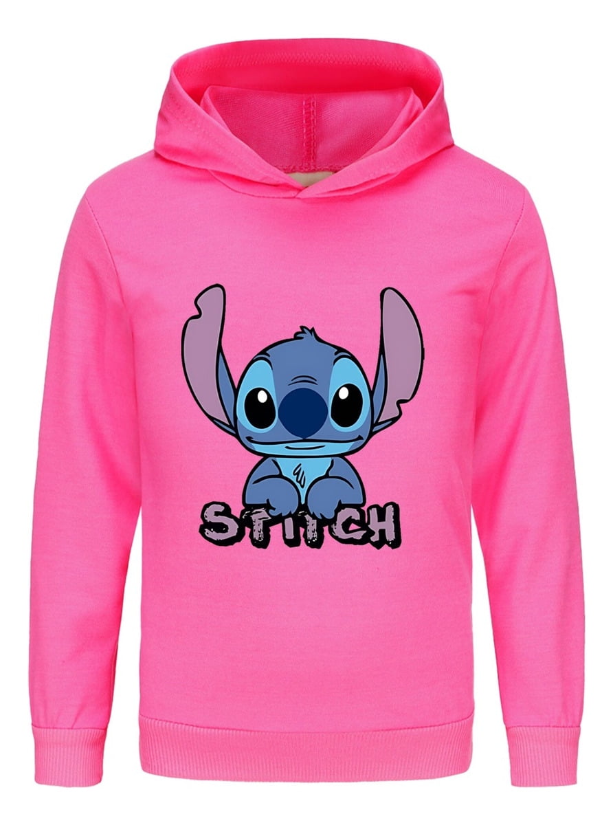 Stitch Hoodie for Girls – Kids Cartoon Sweatshirt – Long Sleeve ...