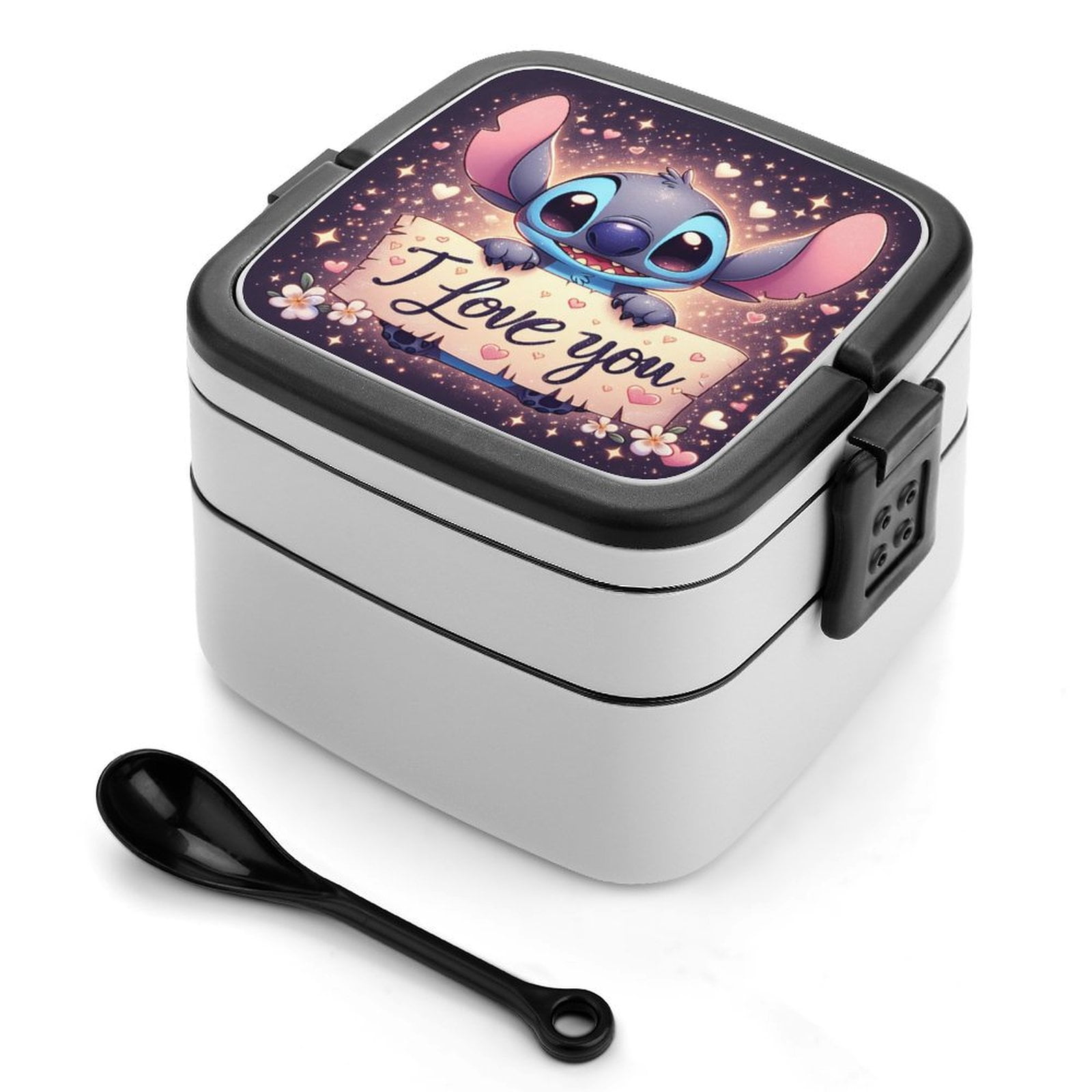 Stitch I Love You 6598 Lunch Boxes 1000 ML Double Layer Bento Box with ...