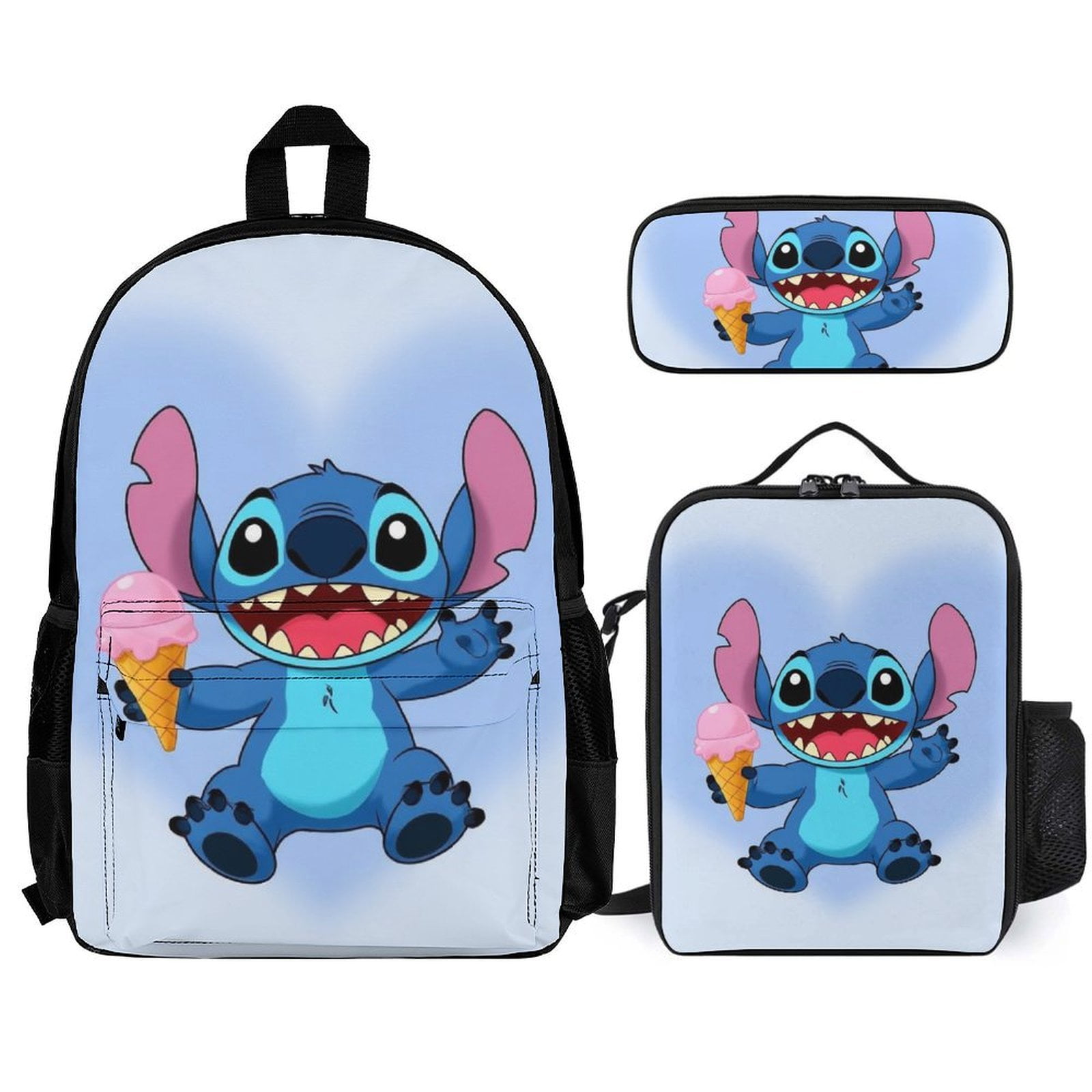 Stitch Ice Cream Fun Backpack Set Lightweight Backpack Book Bag ...