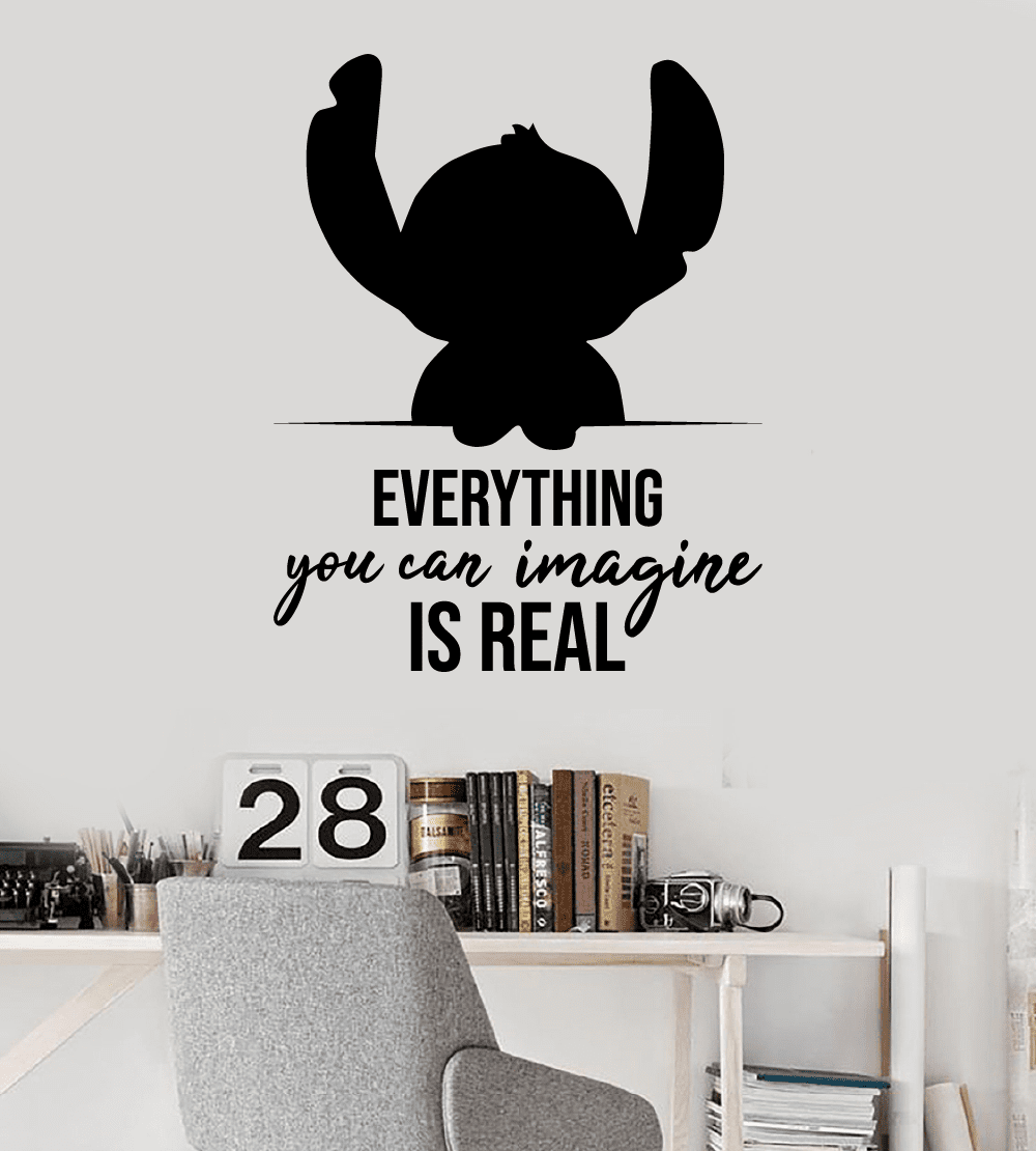 Stitch Imagine Quote Lilo and Stitch Disney Cartoon Wall Sticker Art ...