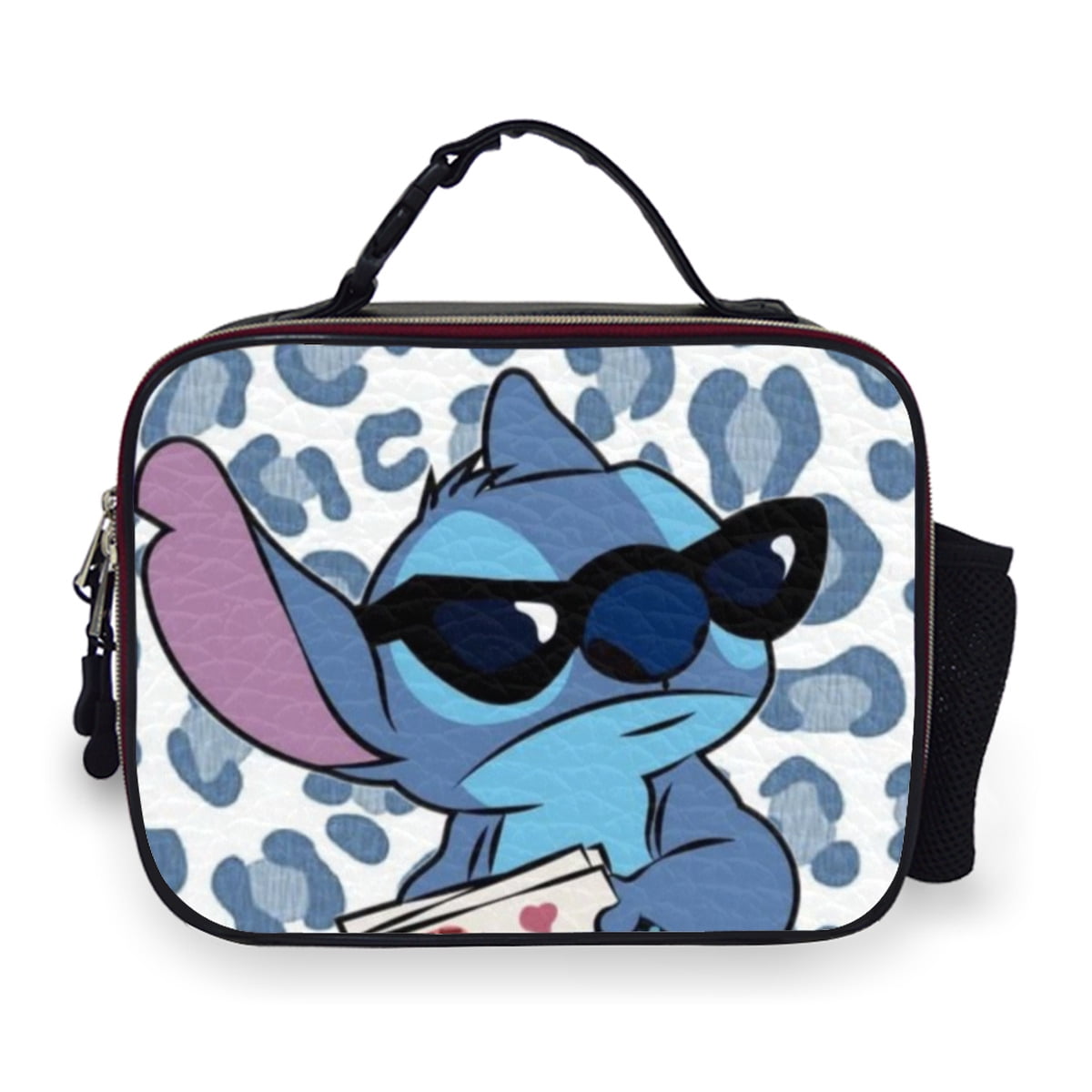 Stitch Insulated Lunch Box Unisex Reusable Lunch Box Portable Leather ...