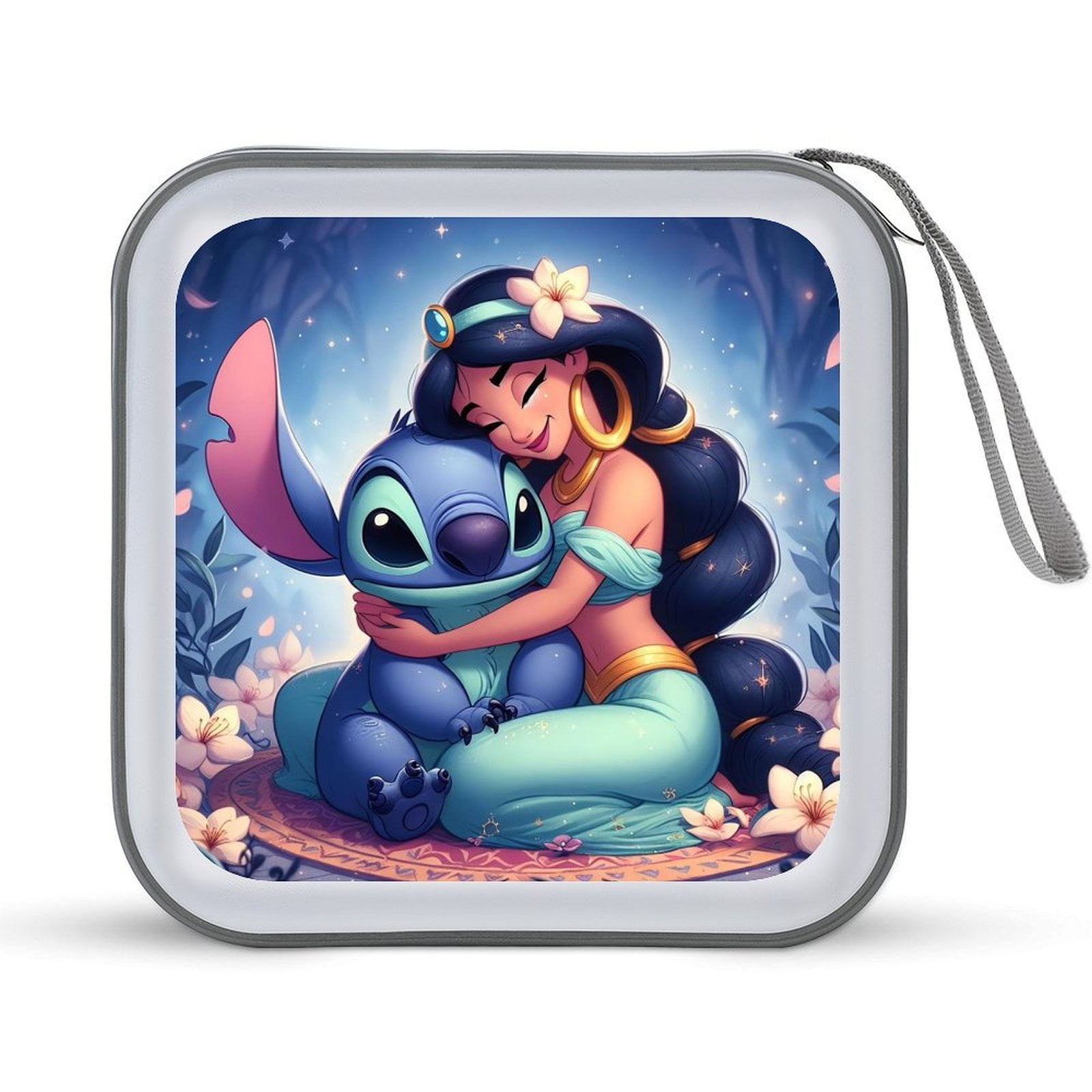 Stitch And Jasmine CD Case, 40 Capacity VCD/DVD Case Holders Wallet ...