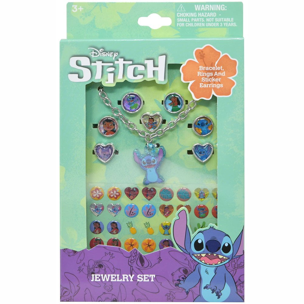 Stitch Jewelry Set in Box - bracelet, rings & sticker earrings ...