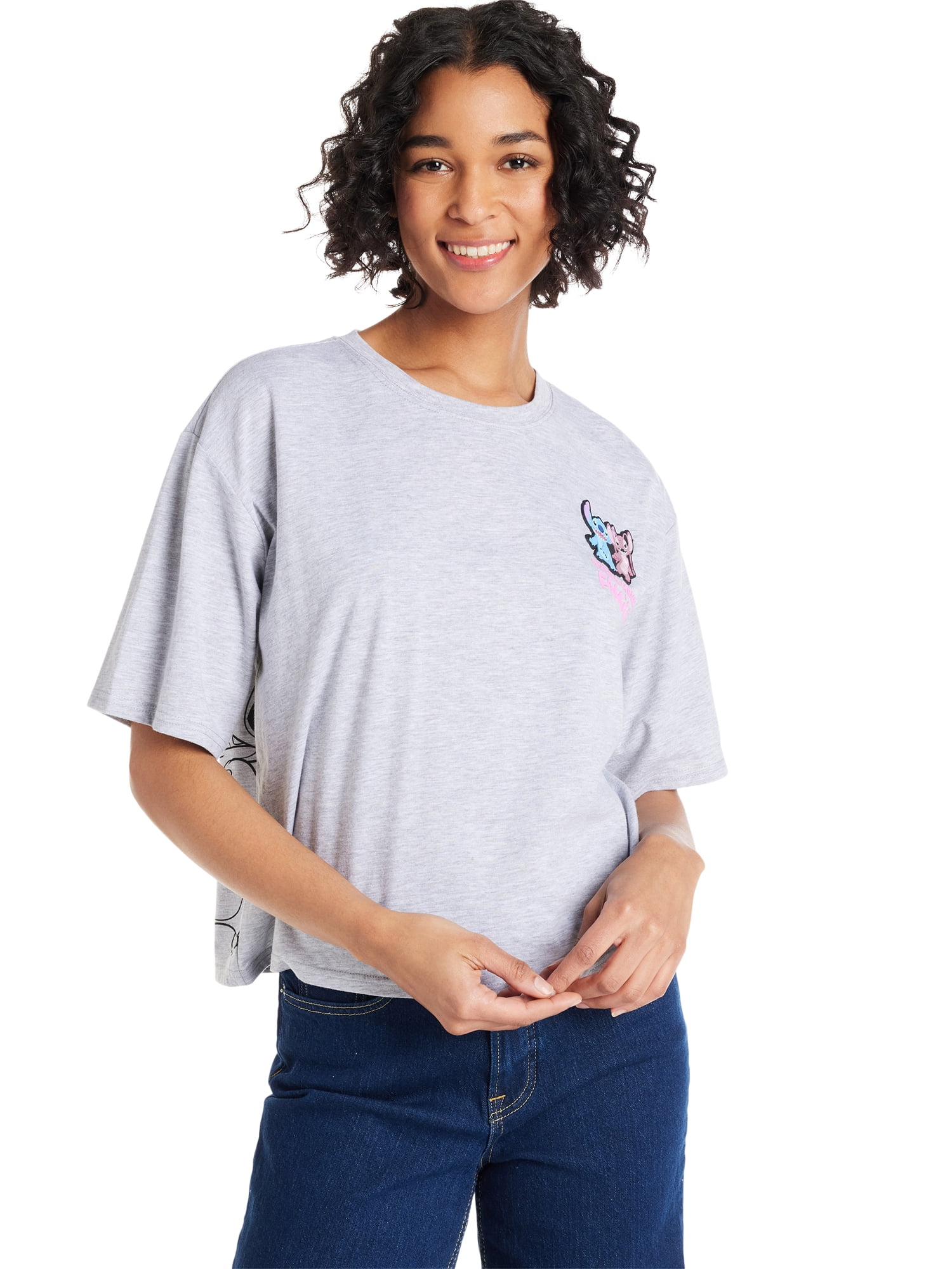 Stitch Juniors’ Graphic Tee with Short Sleeves, Sizes XS-XXXL - Walmart.com