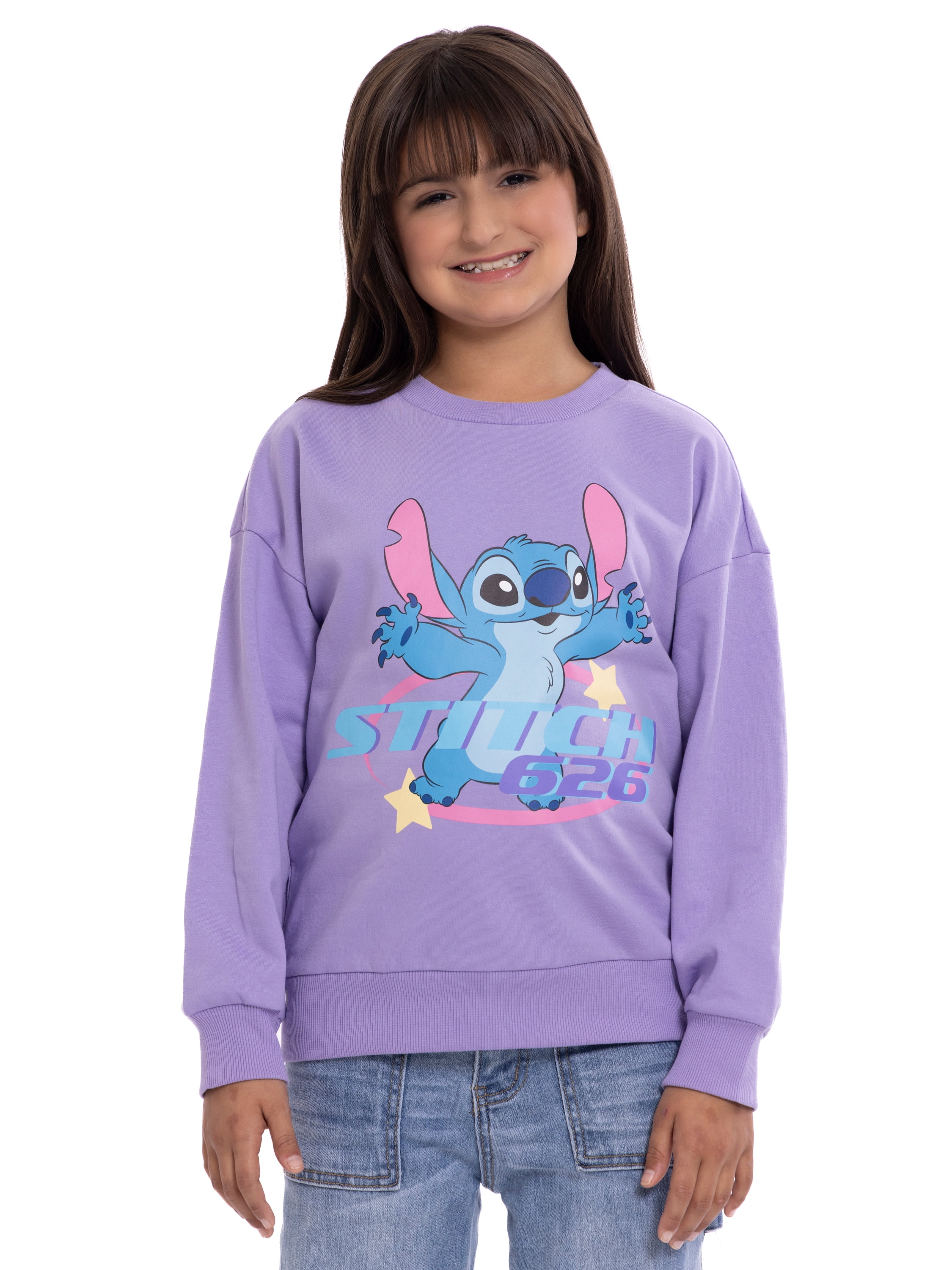 Stitch Kids Graphic Fleece Crewneck Sweatshirt, Sizes 4-18 - Walmart.com