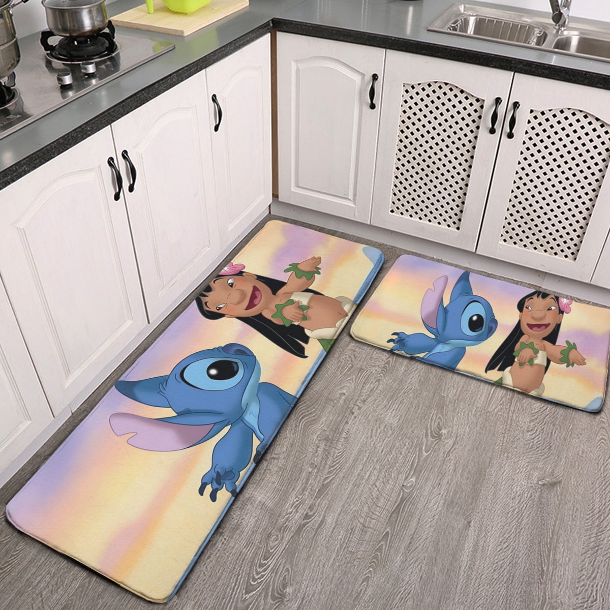 Stitch Kitchen Mat, 2-Piece Kitchen Rug, Anti-Fatigue Kitchen Floor Mat ...