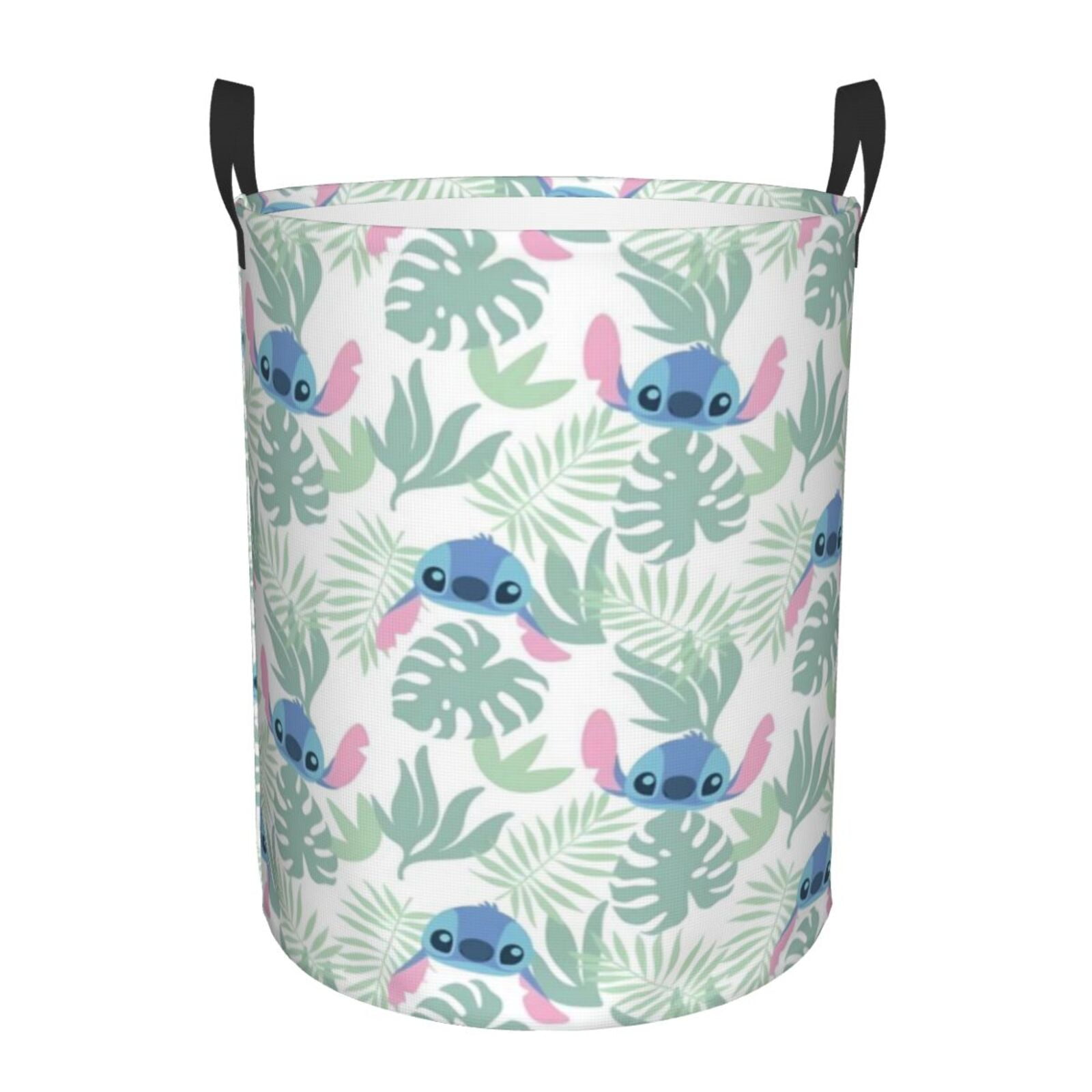 Stitch Laundry Hamper Baskets Bags Foldable with Handles, Round ...