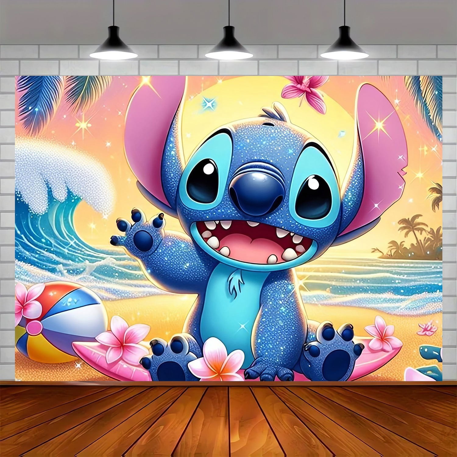 Stitch& Lilo Happy Birthday Themed Party Birthday Background - vibrant ...