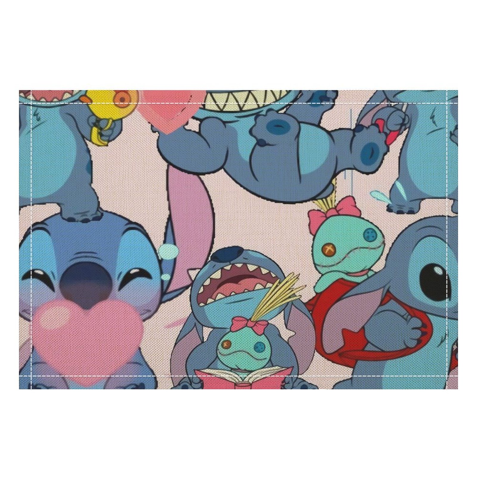 Stitch Linen Placemat, Tabletop Decor Reusable Washable Party ...