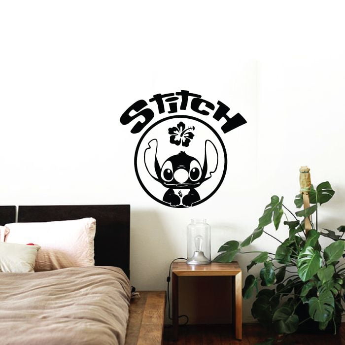 Stitch Logo Flower Lilo and Stitch Disney Cartoon Wall Sticker Art ...