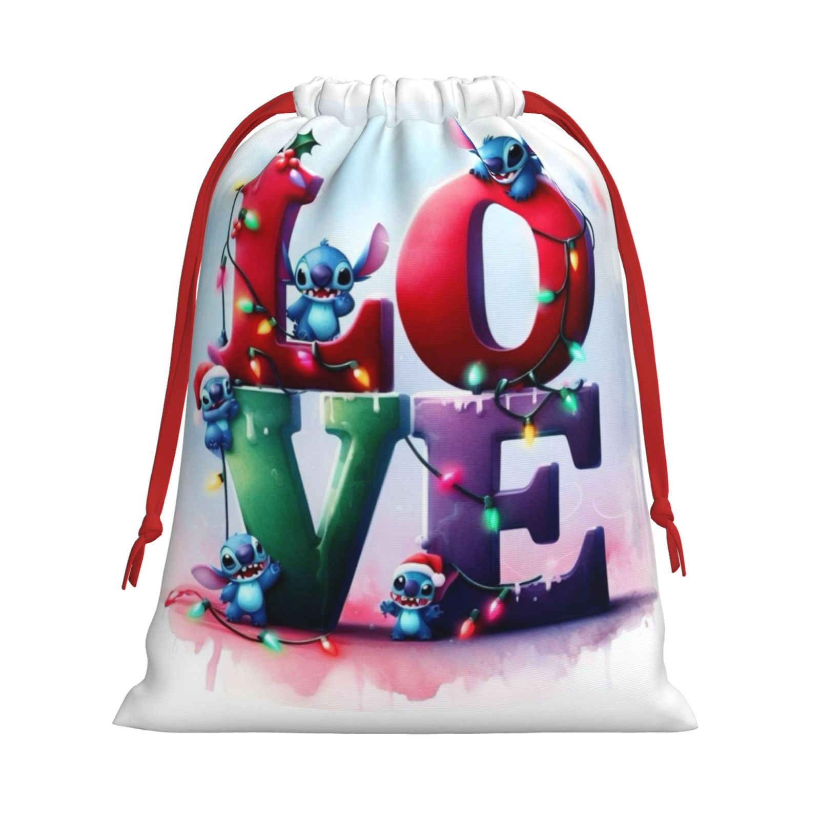 Stitch Love3 Drawstring Bag For Kids Adults Gifts Drawstring Backpacks ...