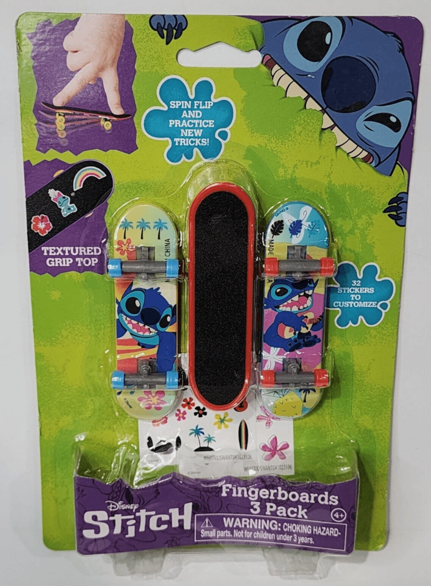 Disney Stitch Fingerboards 3-Pack (Includes 32 Stickers!) - Walmart.com