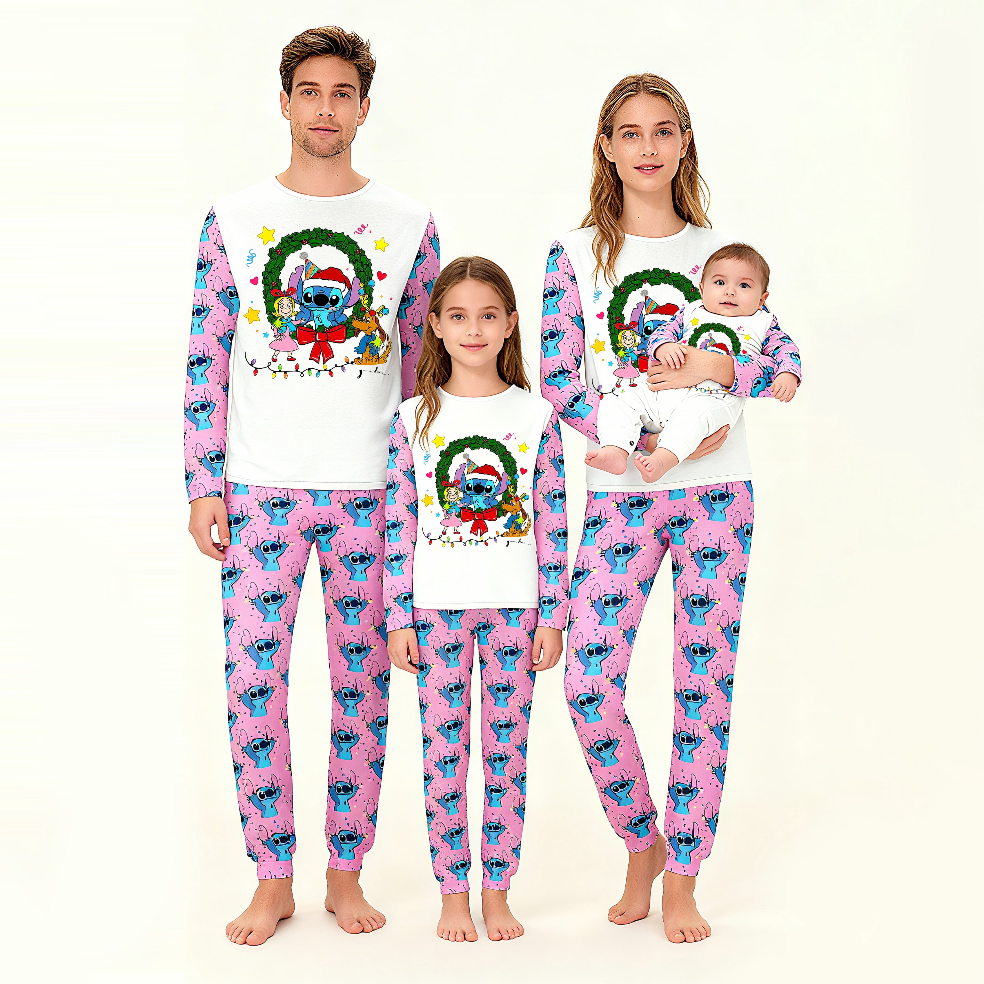 Stitch Matching Christmas Pajamas for Family, Pijamas De Navidad Para ...