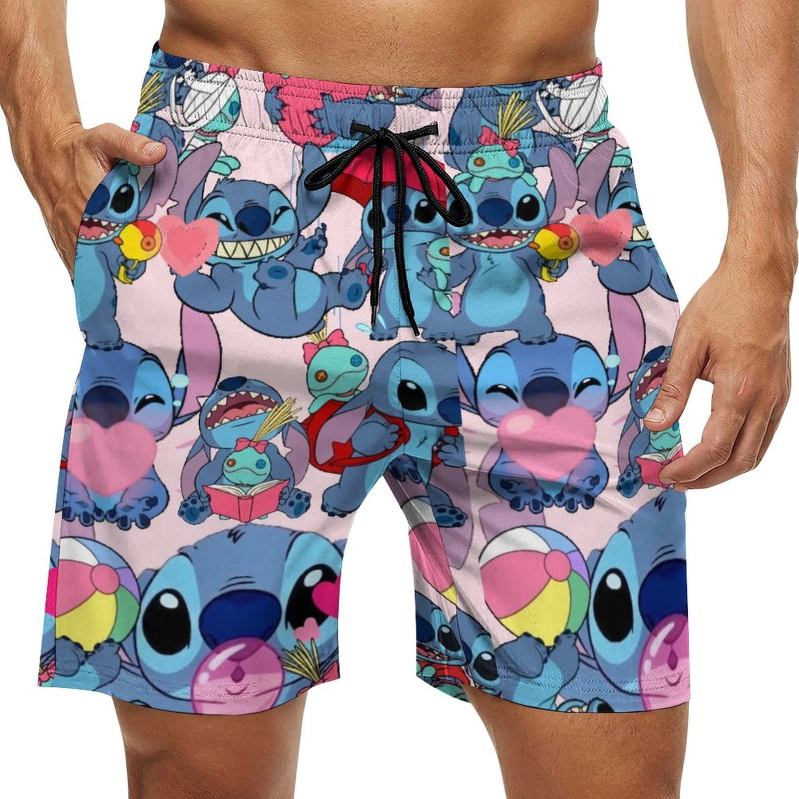 Stitch Men's Quick Dry Swim Shorts with Mesh Lining Loose - Fit, Summer ...