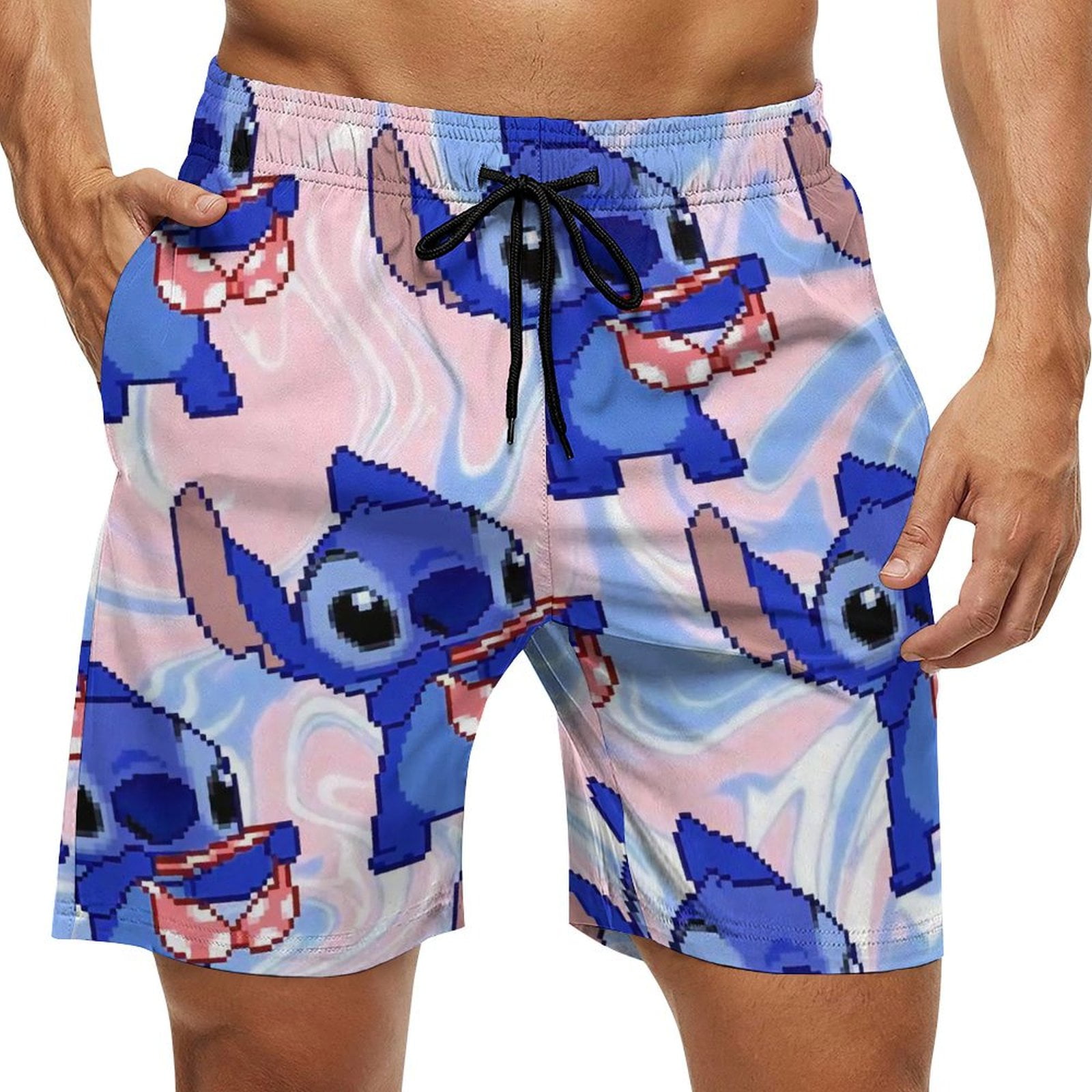 Stitch Men's Quick Dry Swim Shorts with Mesh Lining Loose - Fit, Summer ...