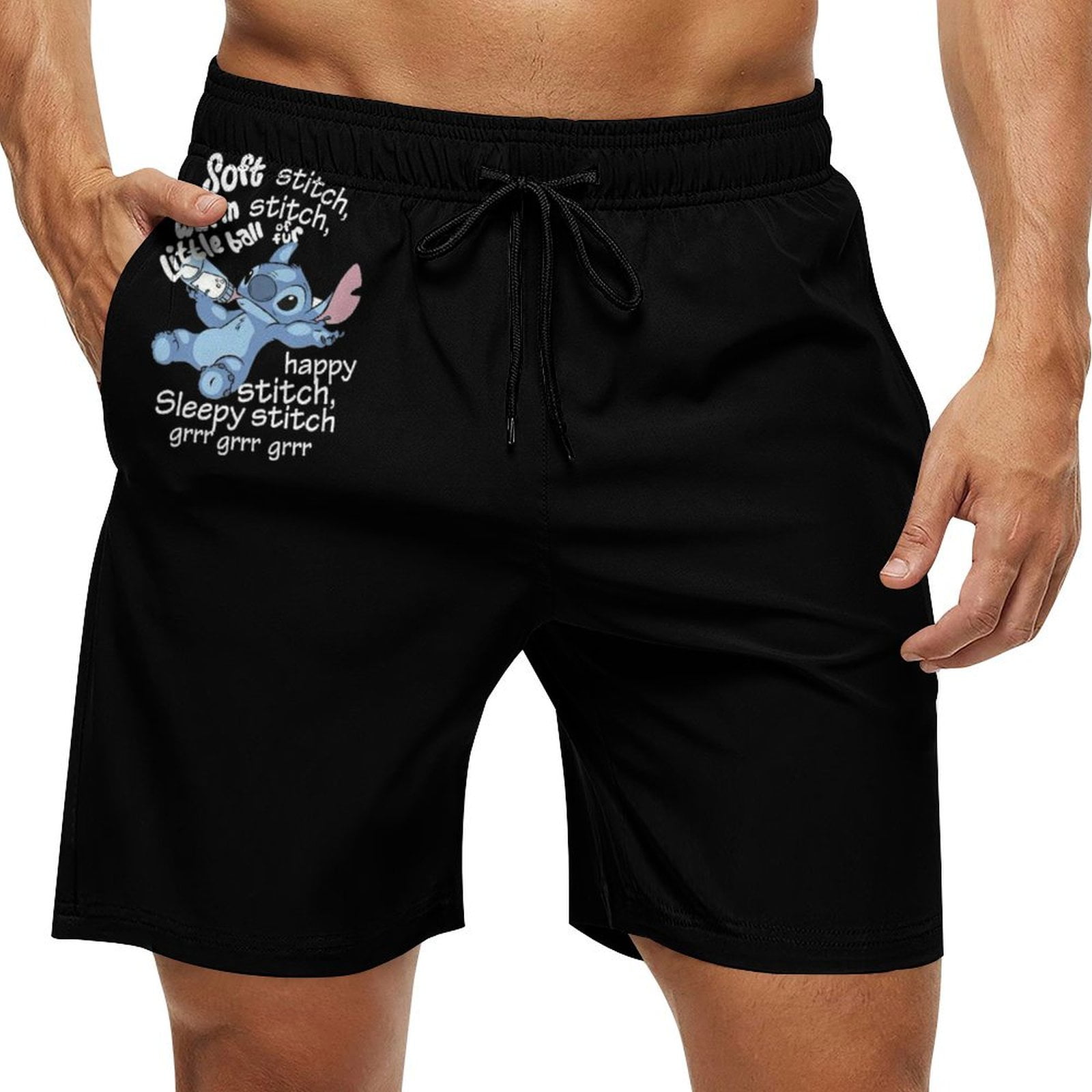 Stitch Men's Quick Dry Swim Shorts with Mesh Lining Loose - Fit, Summer ...