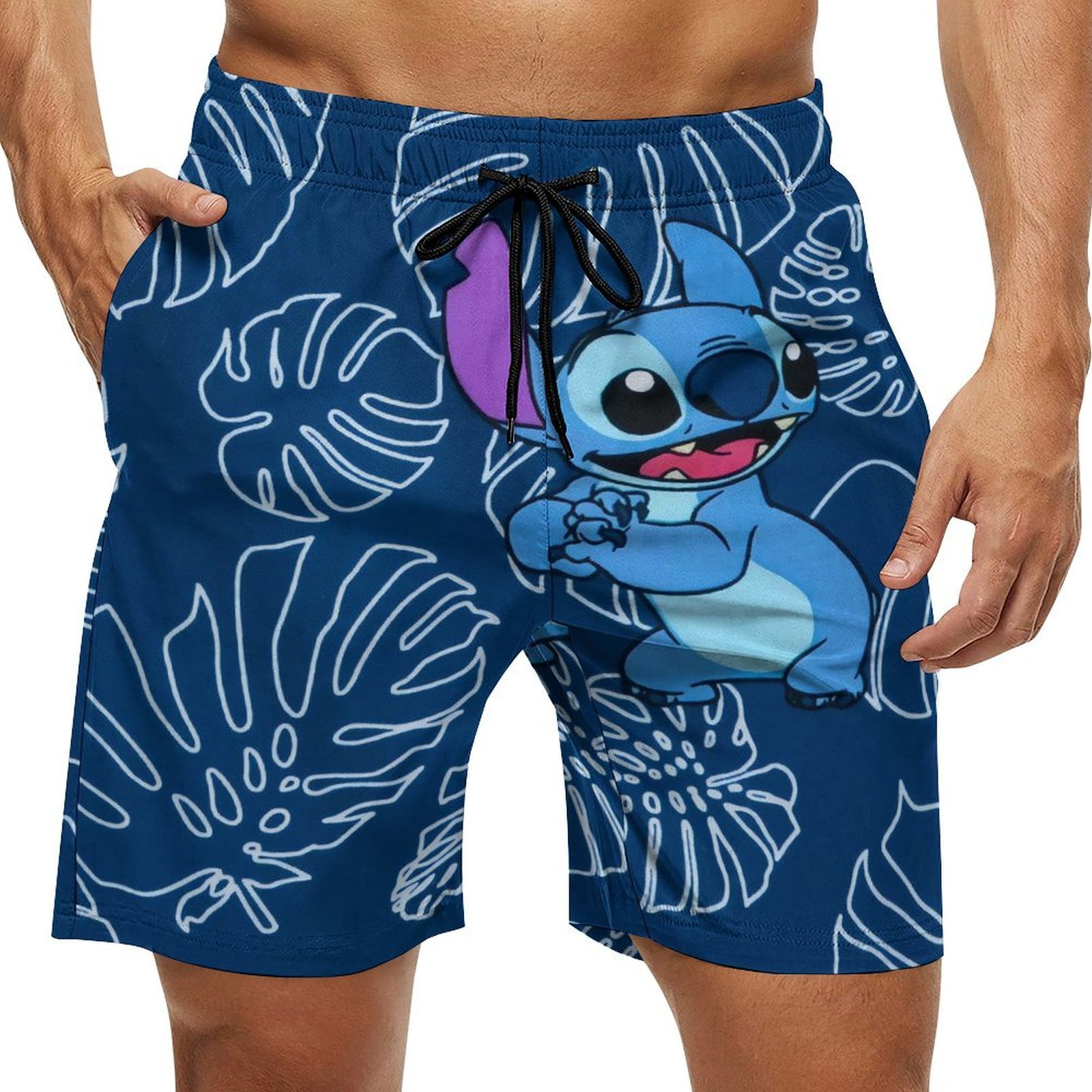 Stitch Men's Quick Dry Swim Shorts with Mesh Lining Loose - Fit, Summer ...