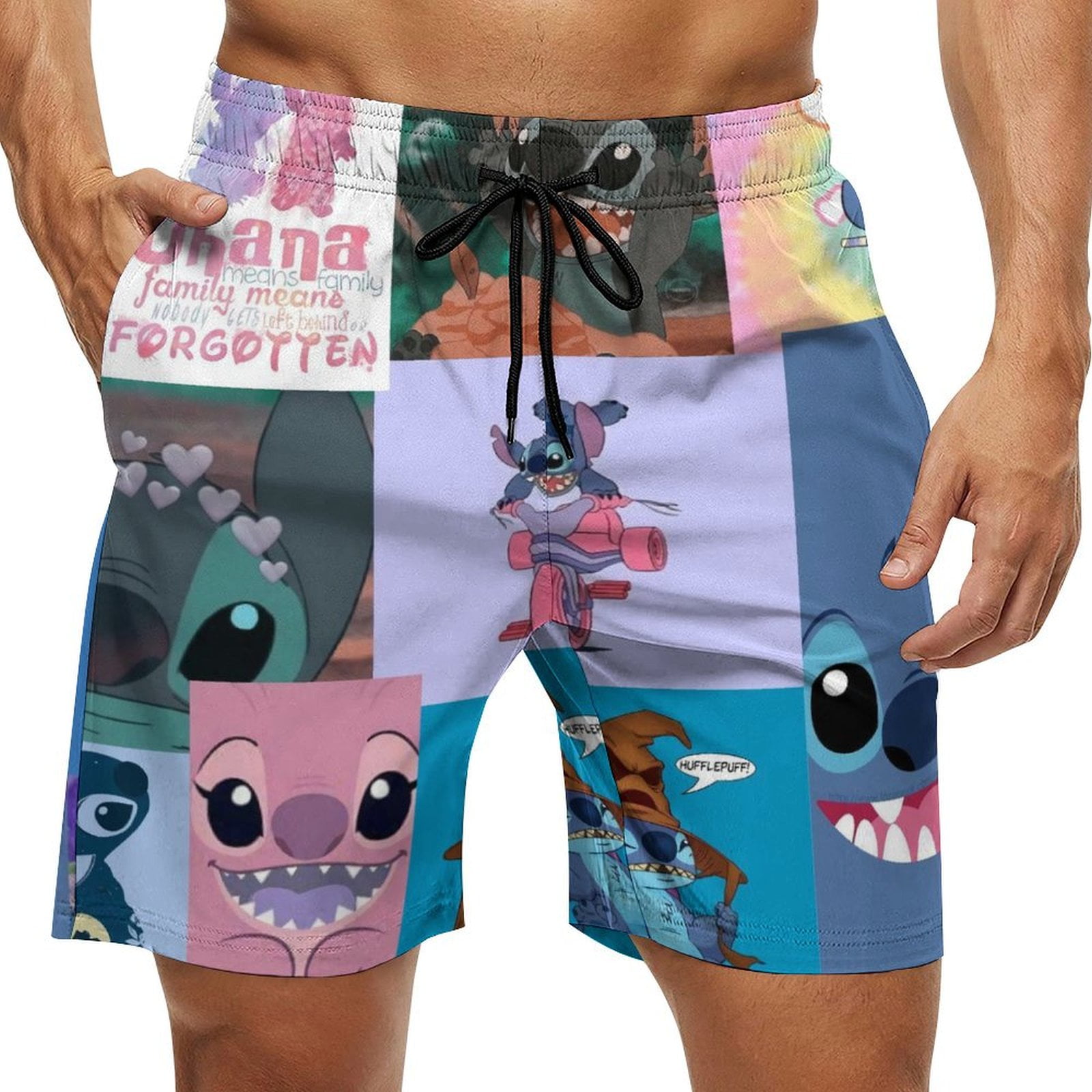 Stitch Men's Quick Dry Swim Shorts with Mesh Lining Loose - Fit, Summer ...