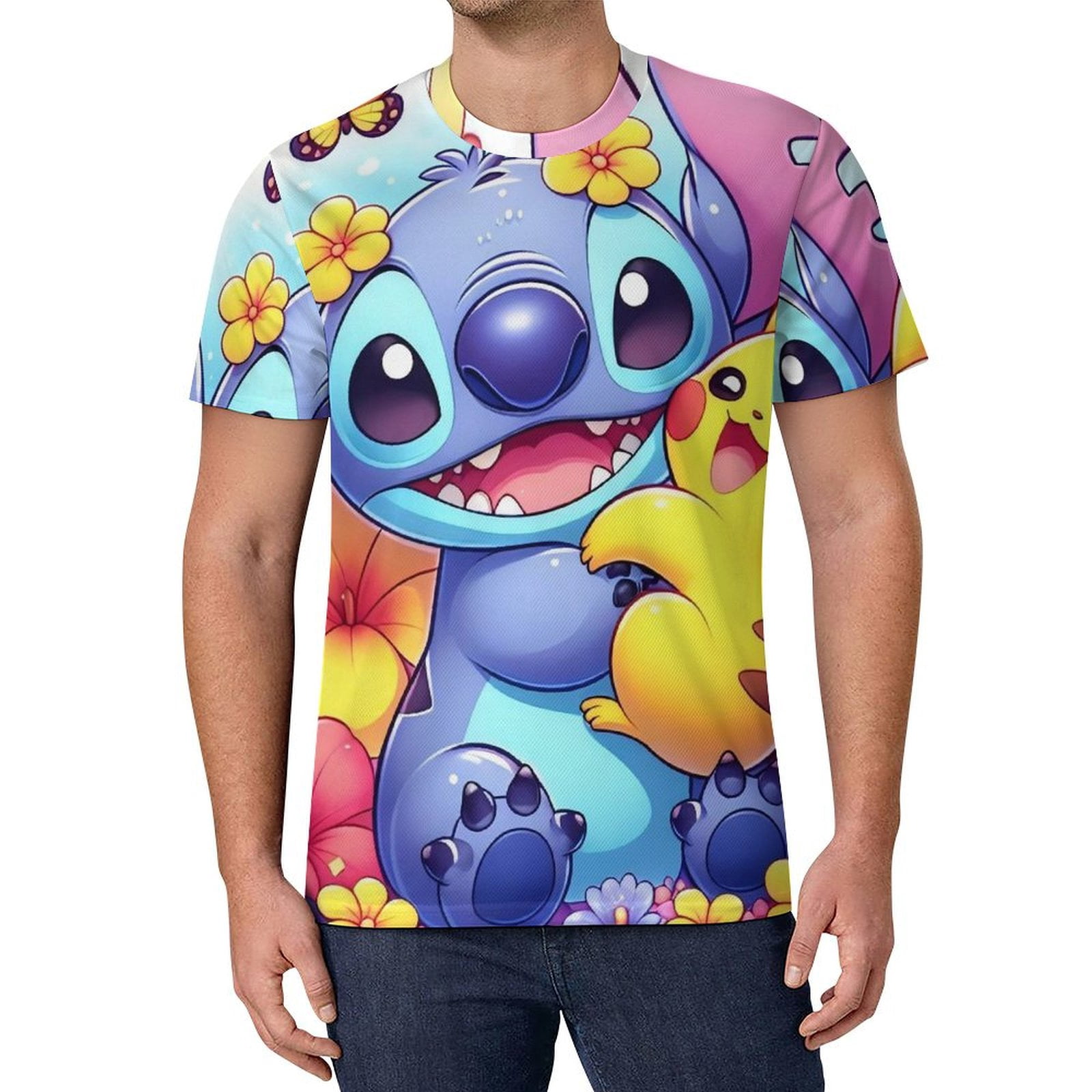 Stitch Men's T-shirts Short Sleeve Tops L - Walmart.com