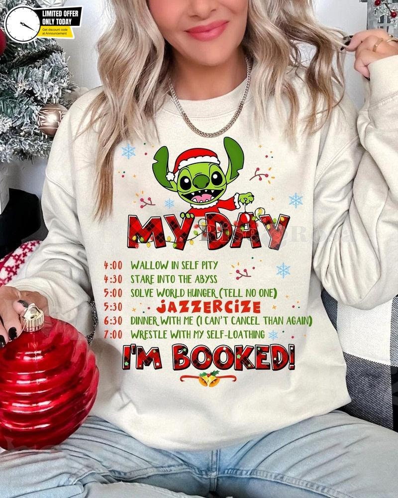 Stitch My Day I'm Booked Sweatshirt, Grinchmas Shirt, Lilo Stitch ...