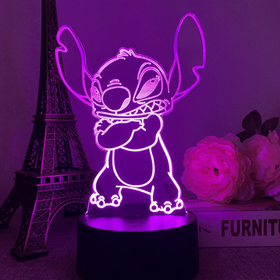 AVEKI Stitch Night Light, 3D Illusion LED Lamp, 16 Colors Changing ...
