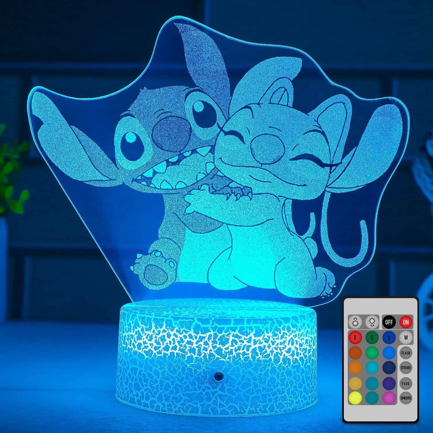 Stitch Night Light, LED Table Lamp with Remote & Smart Touch 16 Colors ...