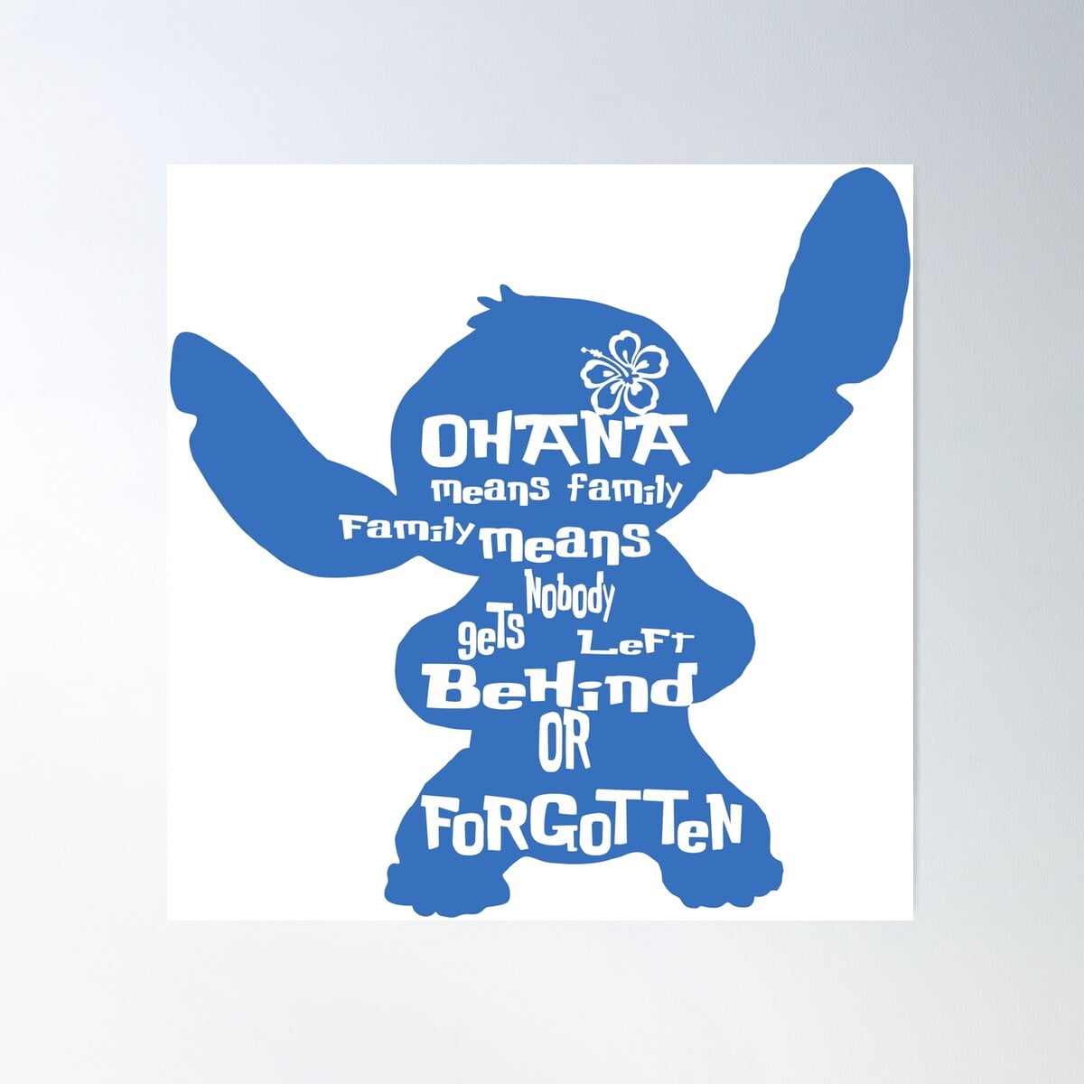 Stitch Ohana Means Family Poster Wall Art, Modern Wall Decor For Living ...