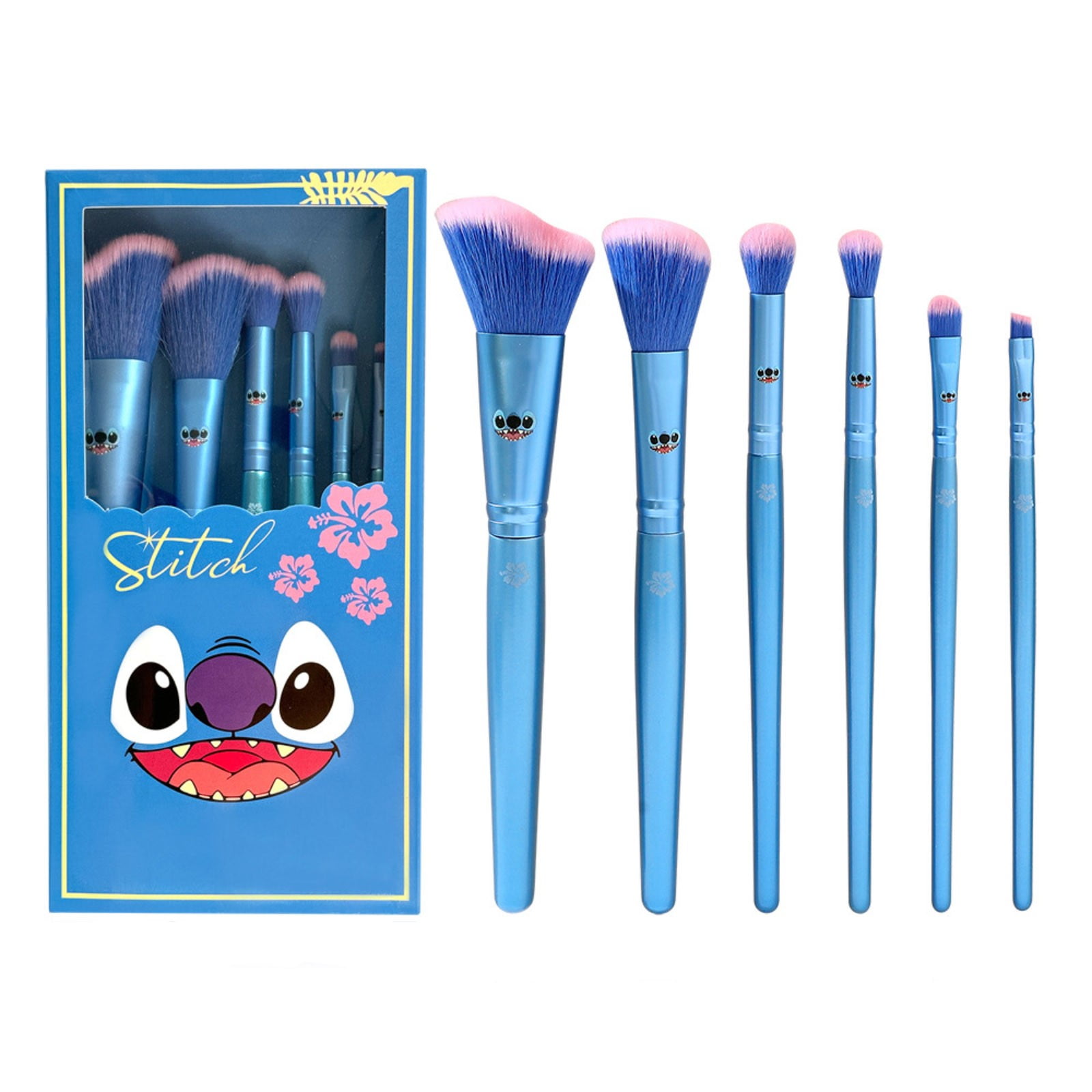 Stitch Ornament Premium 7-Piece Makeup Brush Set with Soft Synthetic ...