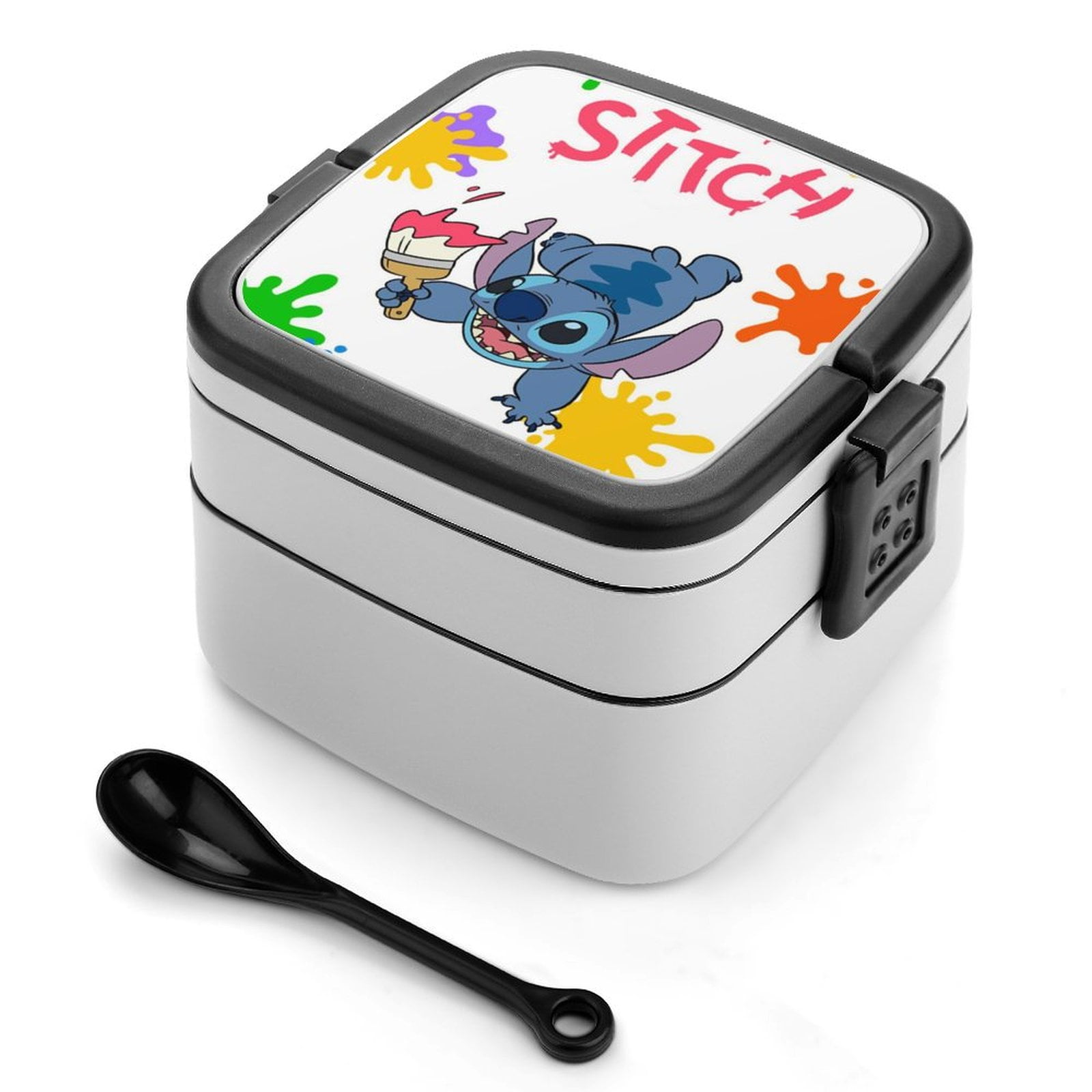 Stitch Paint Reusable Bento Boxes Lunch Box Double Layer Stackable ...